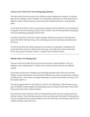 Cultural Identity Development Essay - The Impact of Culture On Identity ...