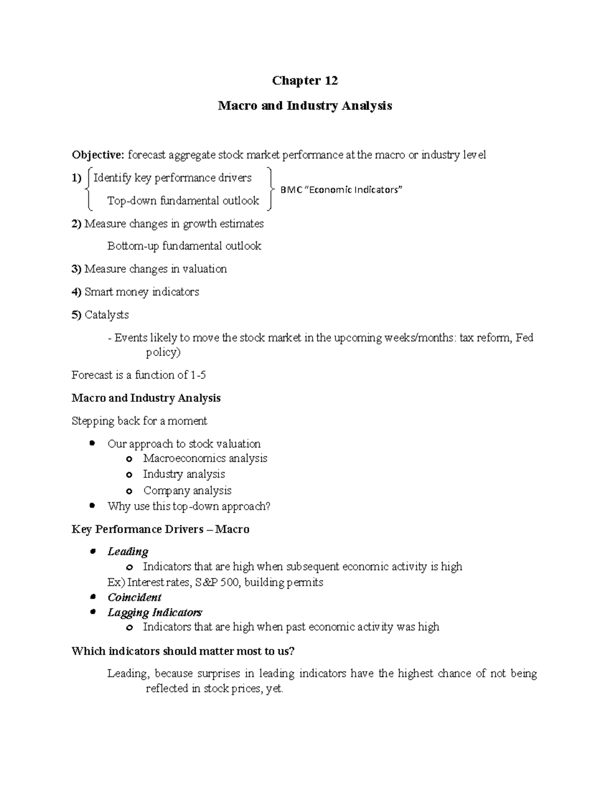 Chapter 12 - Macro and Industry Analysis - What properties should they ...