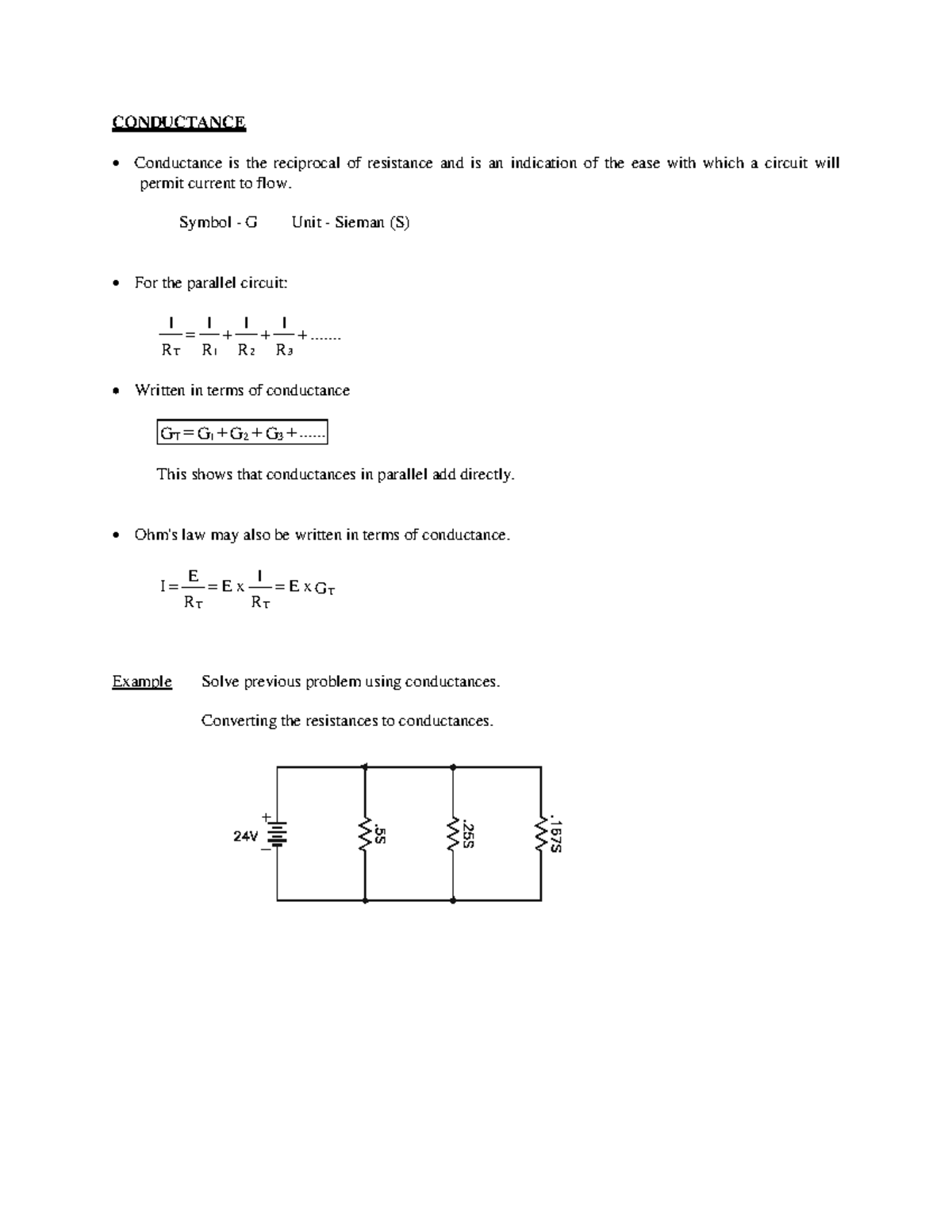 Module 2.3 Series-Parallel Circuits & Conductance - CONDUCTANCE ...