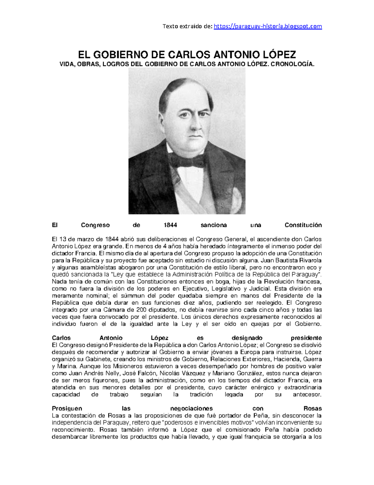 EL Gobierno DE Carlos Antonio López - EL GOBIERNO DE CARLOS ANTONIO ...