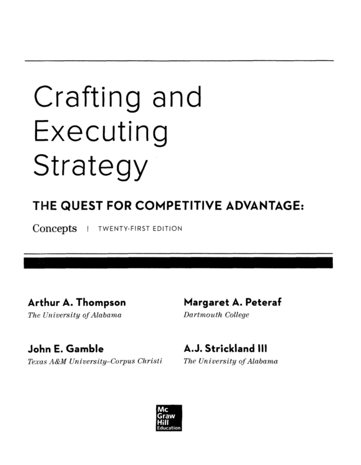 Cases in Crafting and executing strategy solutions - Crafting and Executing Strategy THE QUEST ...