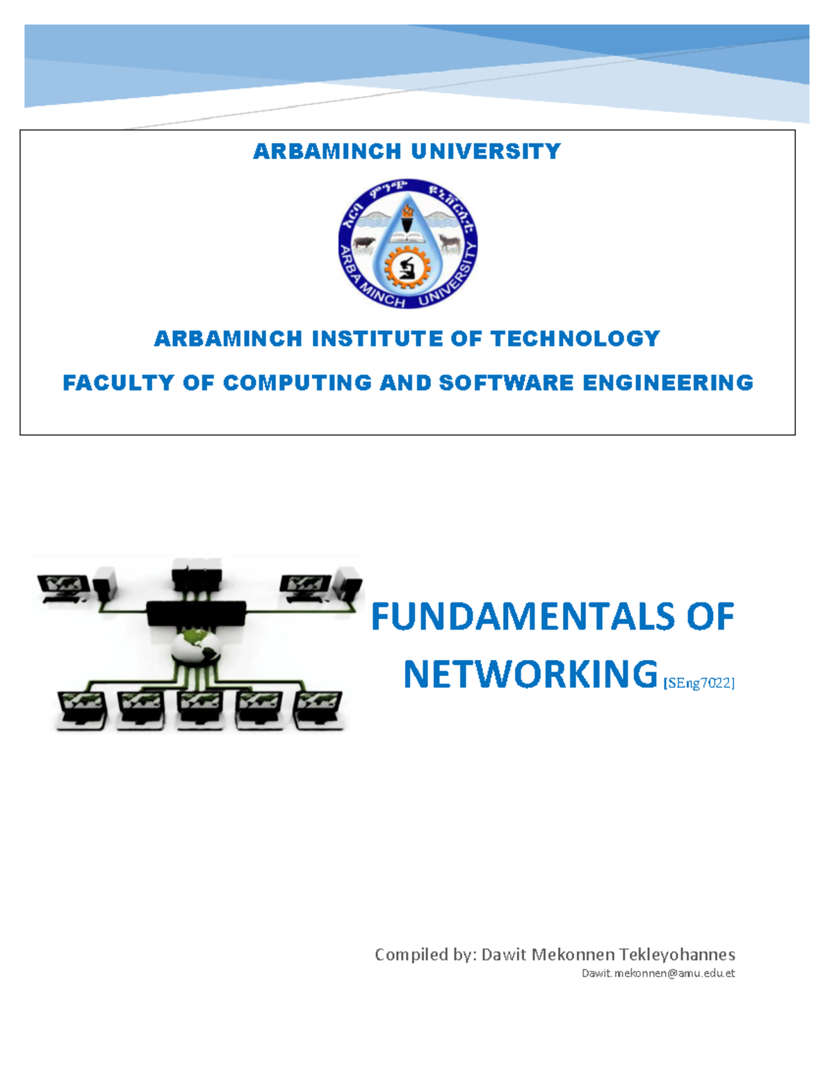 Fundamentals of networking Module(only for exit exam) dawit - FUNDAMENTALS OF NETWORKING ...
