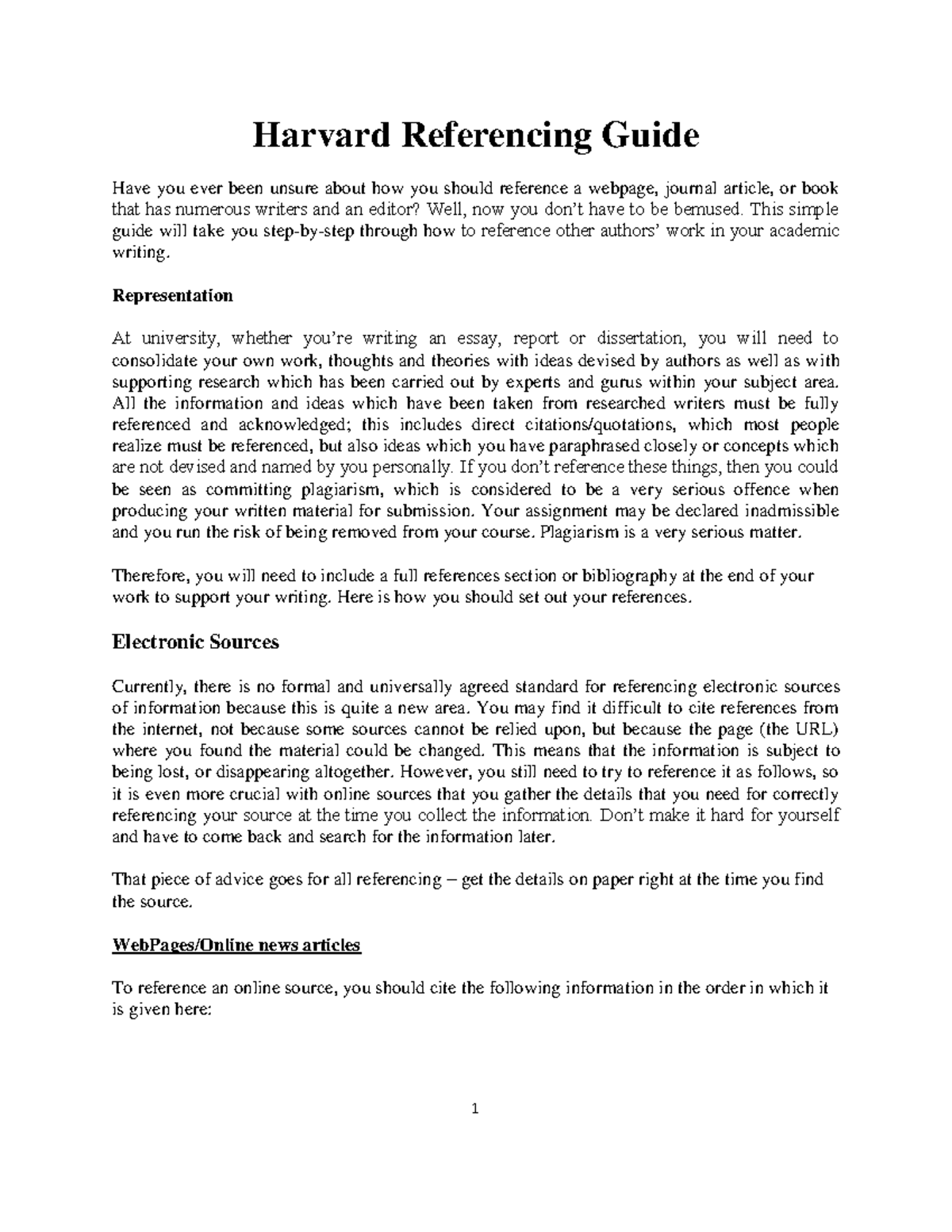 Harvard Referencing Guide Handout - Warning: TT: undefined function: 22 ...