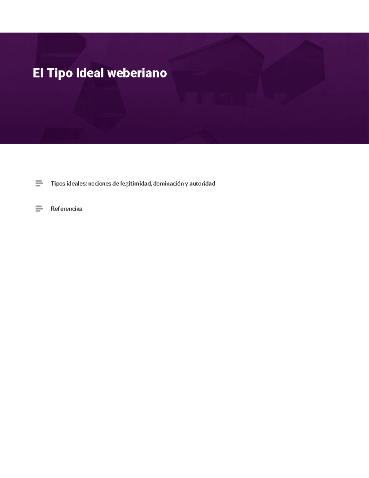 El tipo ideal weberiano - Tipos ideales: nociones de legitimidad ...