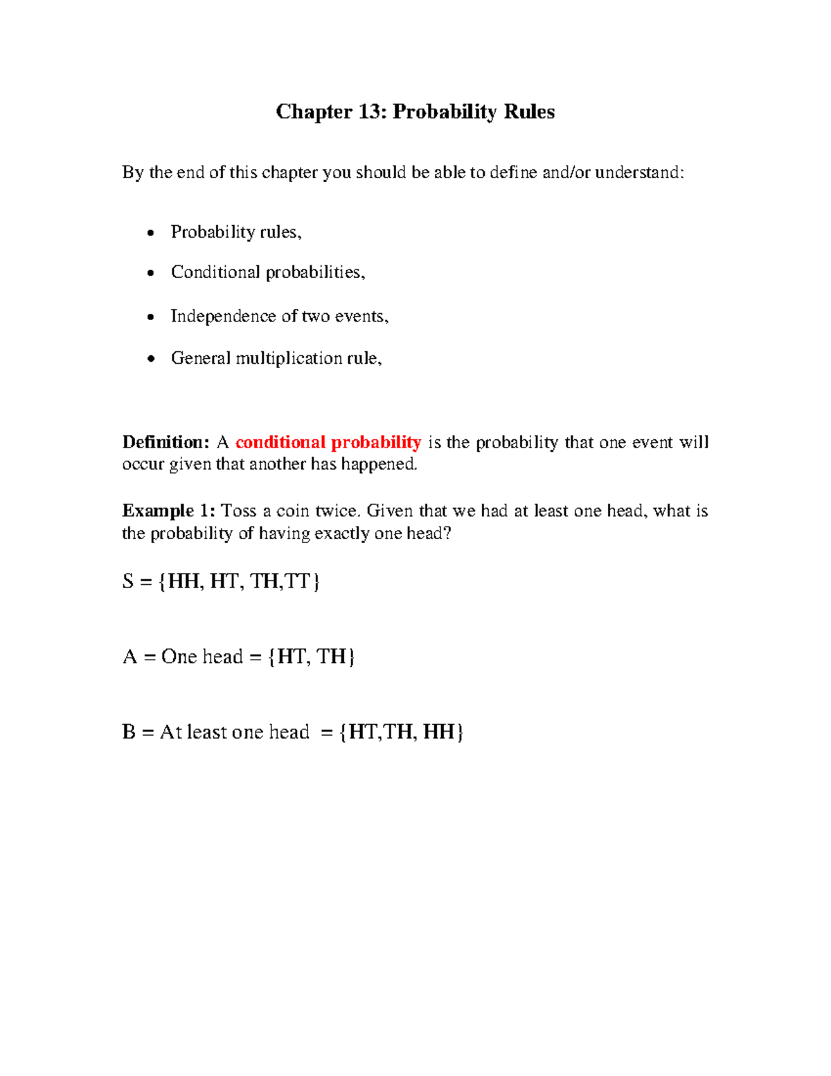 #7 Stat151 - Chapter 13 - Notes - Chapter 13: Probability Rules By the ...