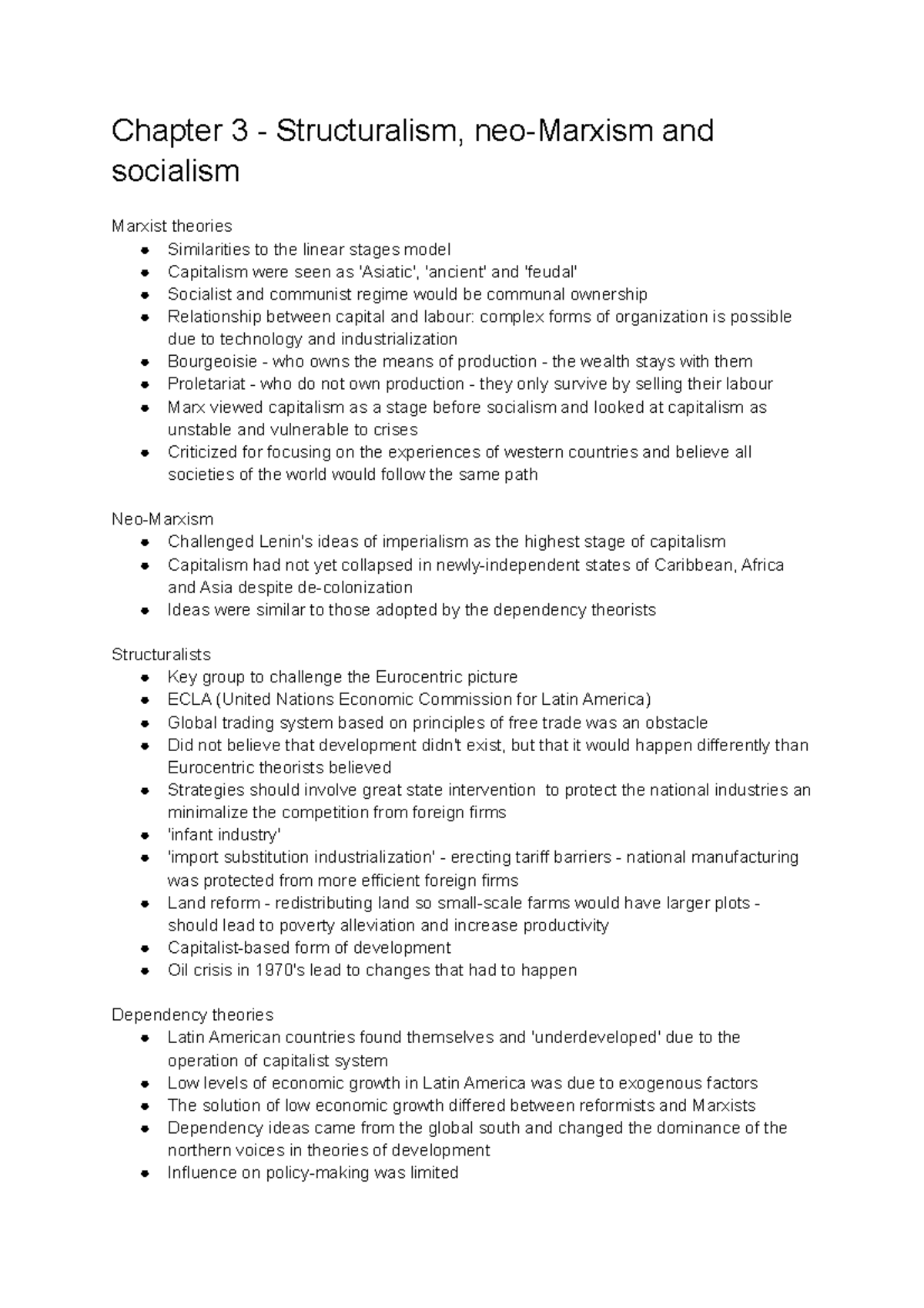 Chapter 3 - Structuralism, neo-Marxism and socialism - Chapter 3 ...