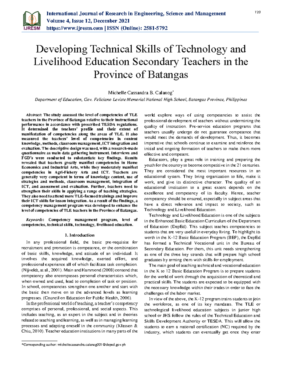 Ijresm V4 I12 29 - DONE - International Journal of Research in ...