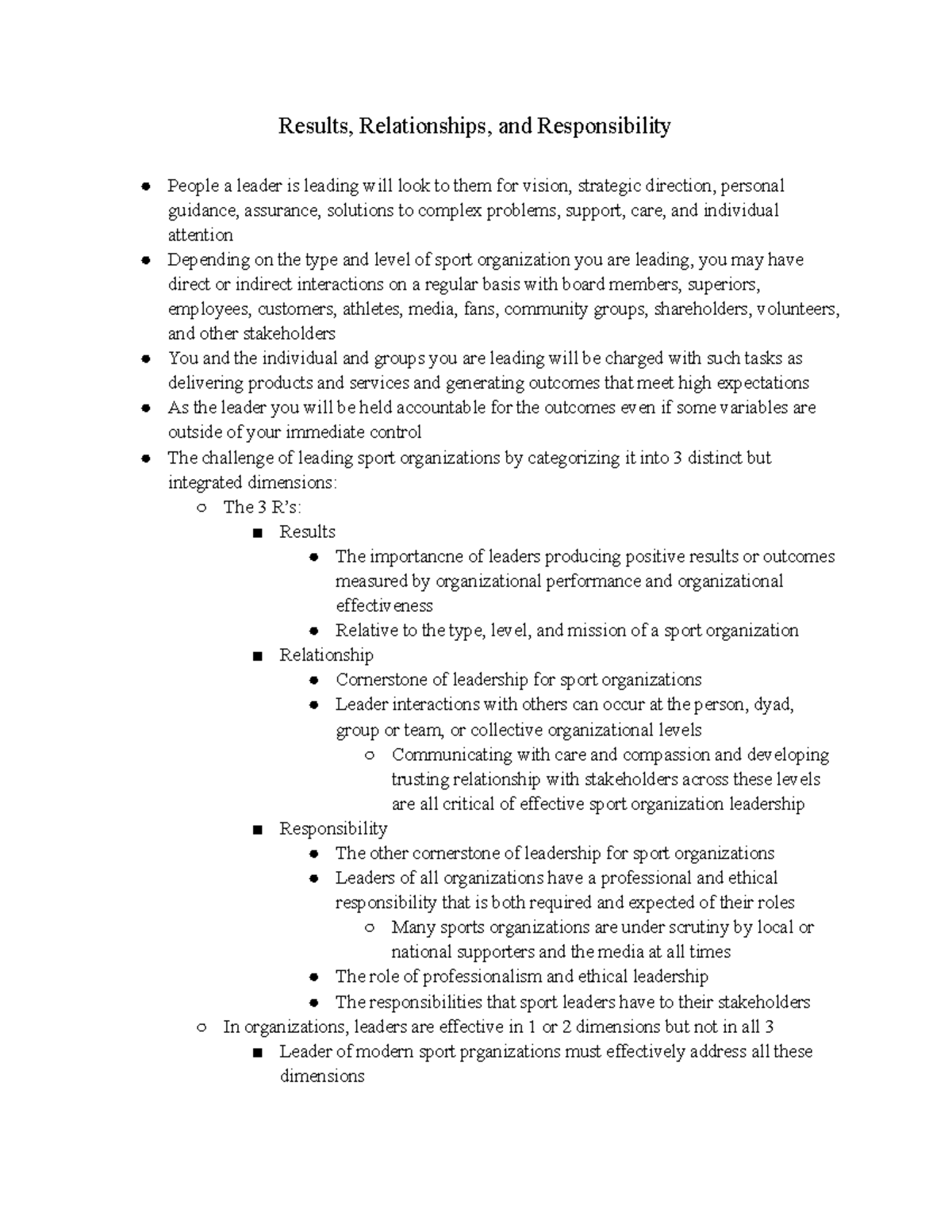 SLM 272 Book Notes (Chapter 2) - Results, Relationships, and ...