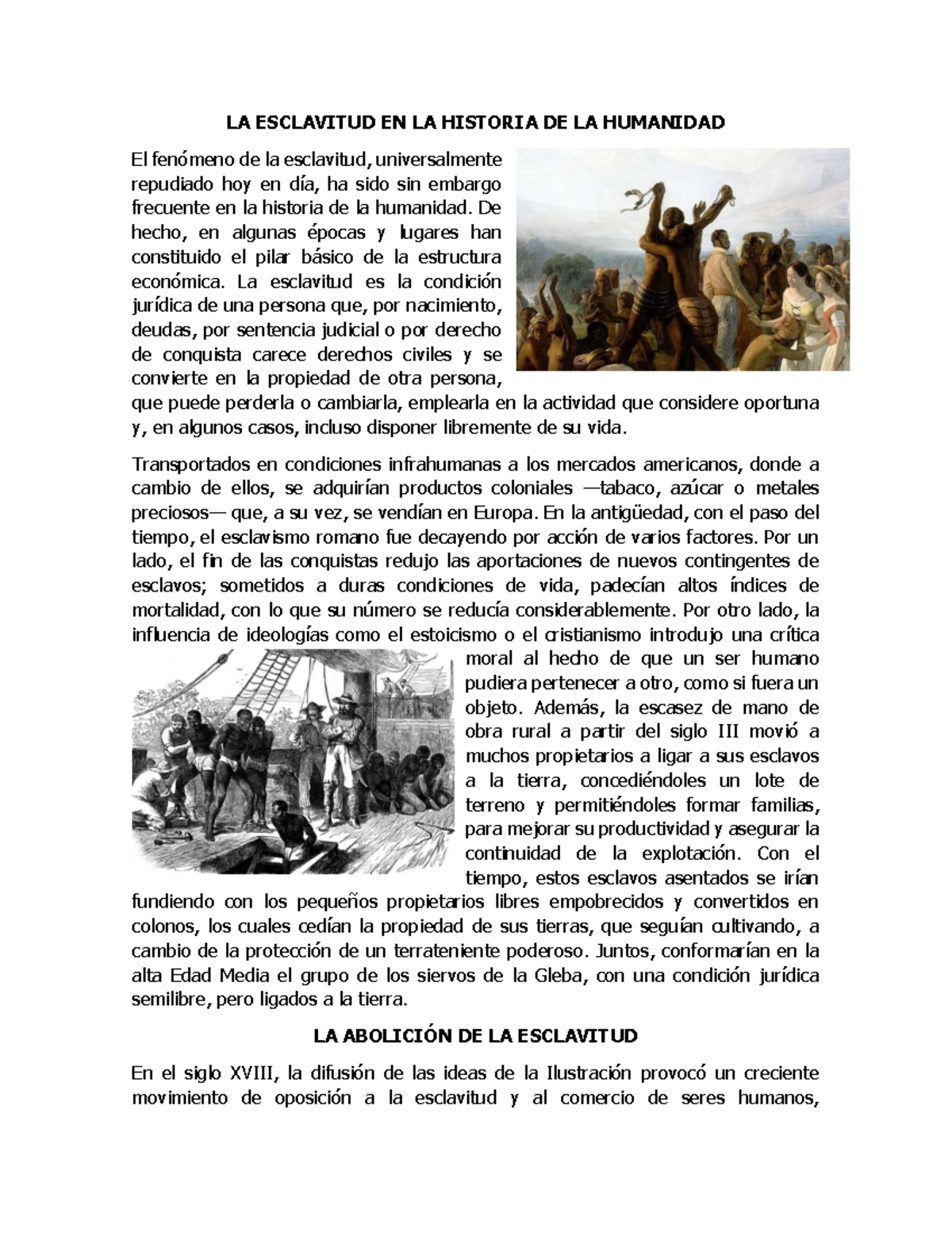 Abolición DE LA Esclavitud EN LA Historia DE LA Humanidad - LA ...