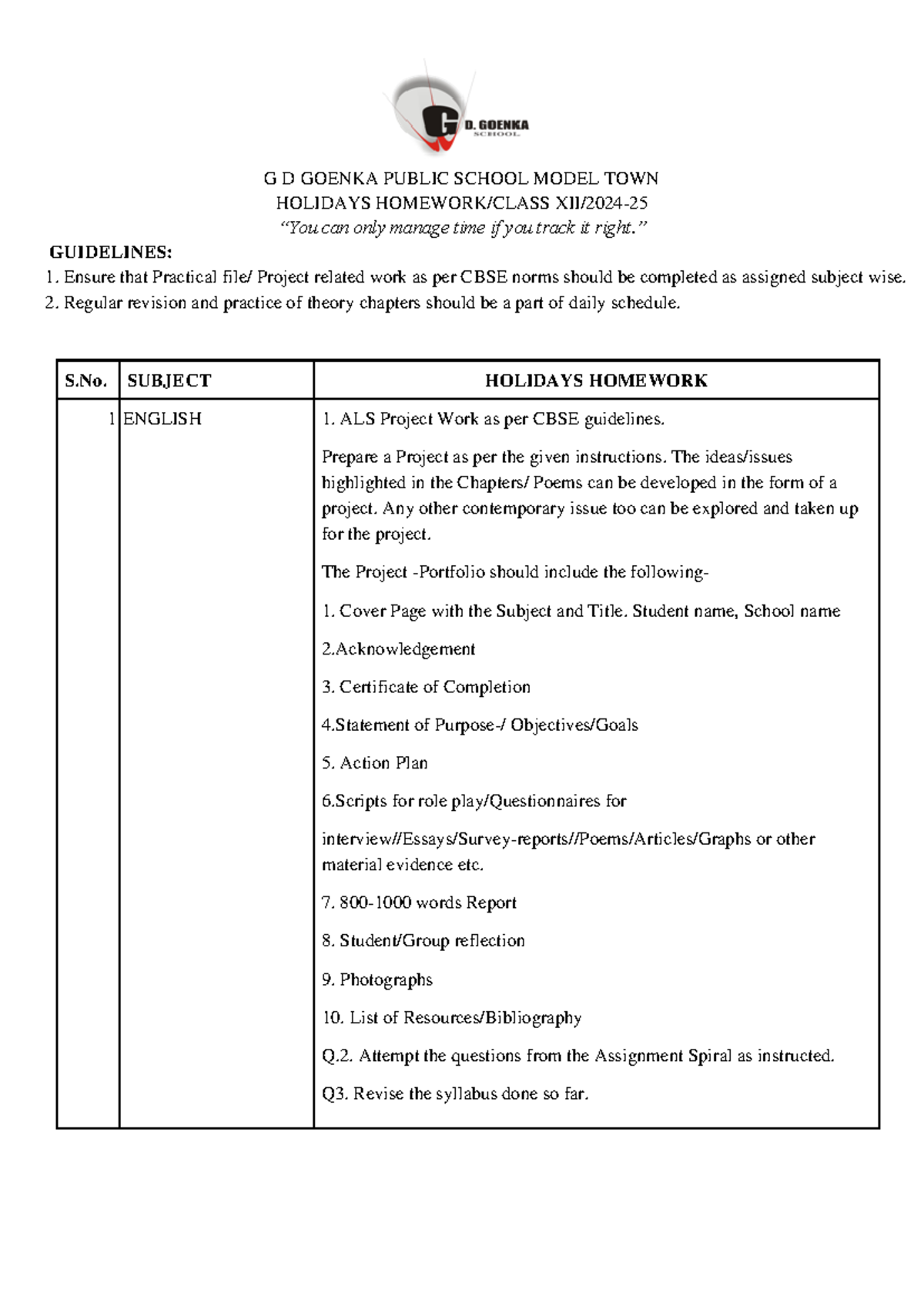 Summer Holidays Homework Grade XII 2024 25 - G D GOENKA PUBLIC SCHOOL ...
