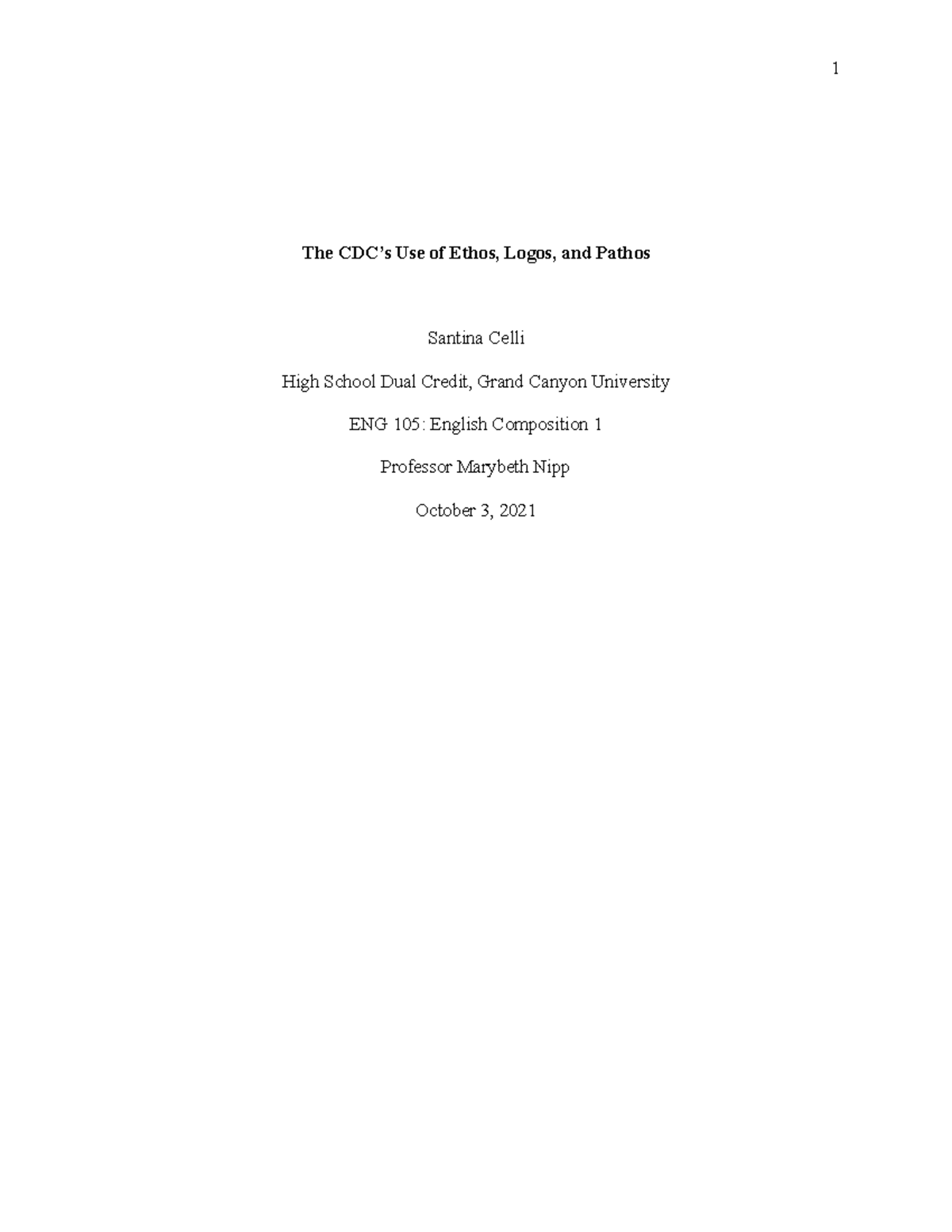 Writing Center Style APA 7th Edition Template With Abstract - The CDC’s ...