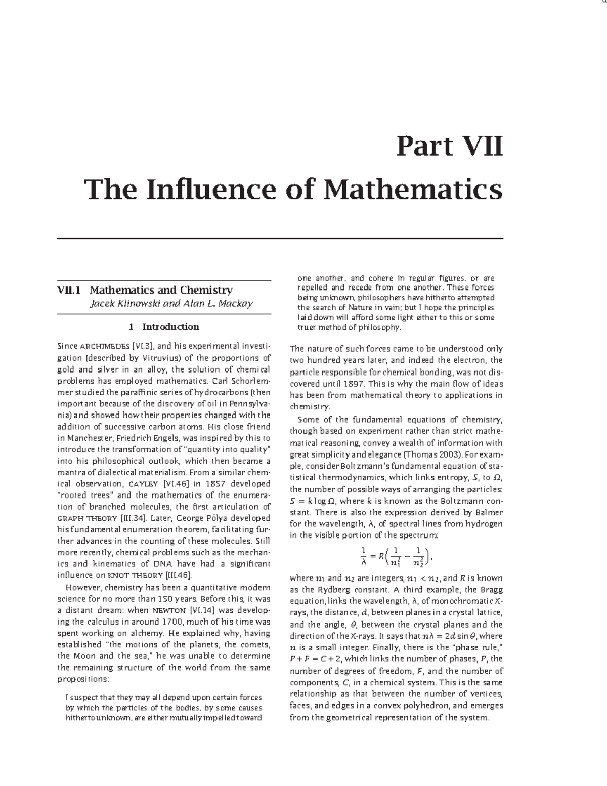 What-is-mathematics-about part 7 - Part VII The Influence of ...