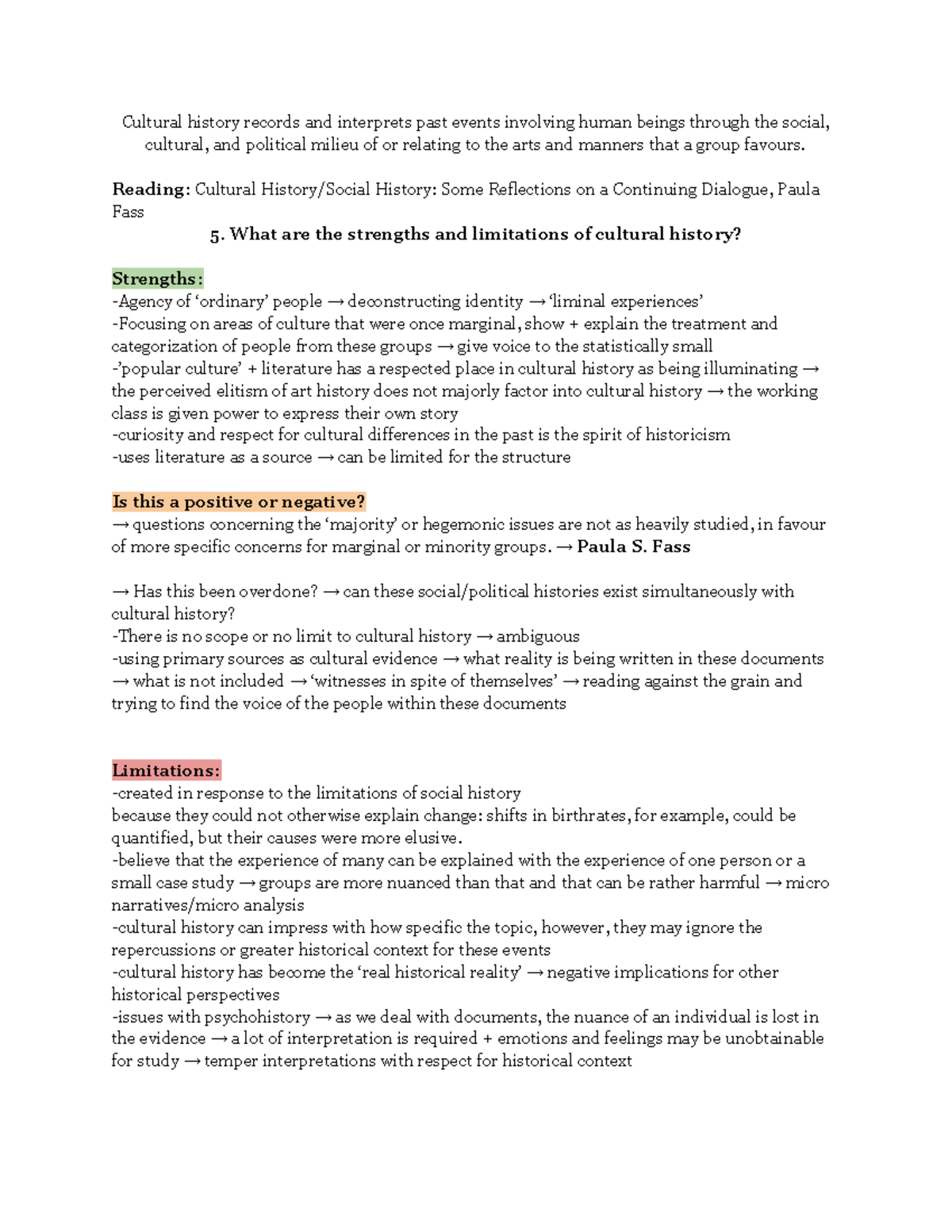 What are the strengths and limitations of cultural history? - Cultural ...