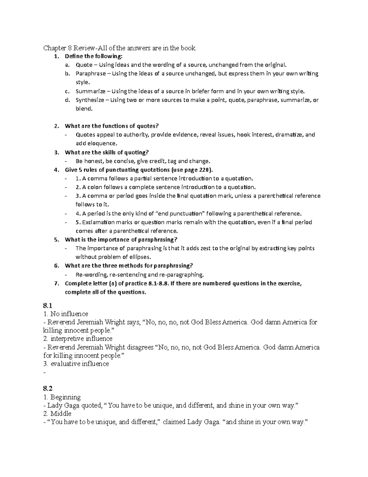 Chapter 8 Review-1520 - Yolanda Hargroove - Chapter 8 Review-All of the ...