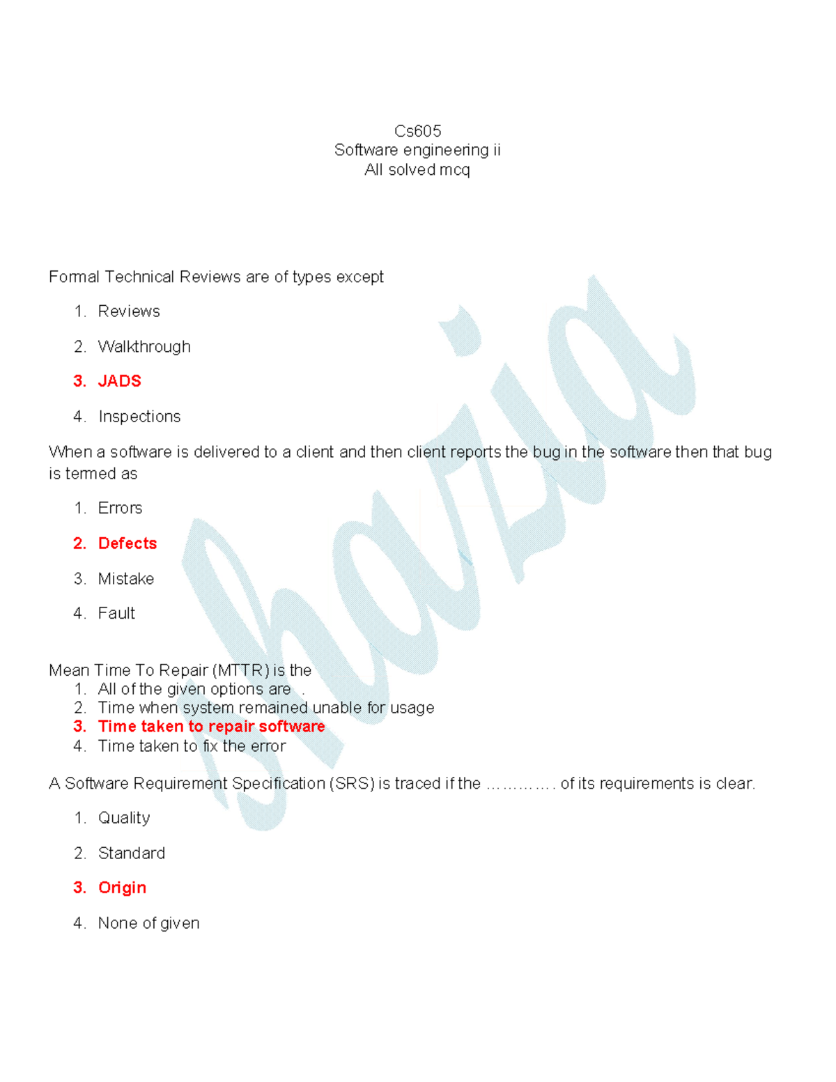 Final 5 September 2019, questions - Cs Software engineering ii All ...