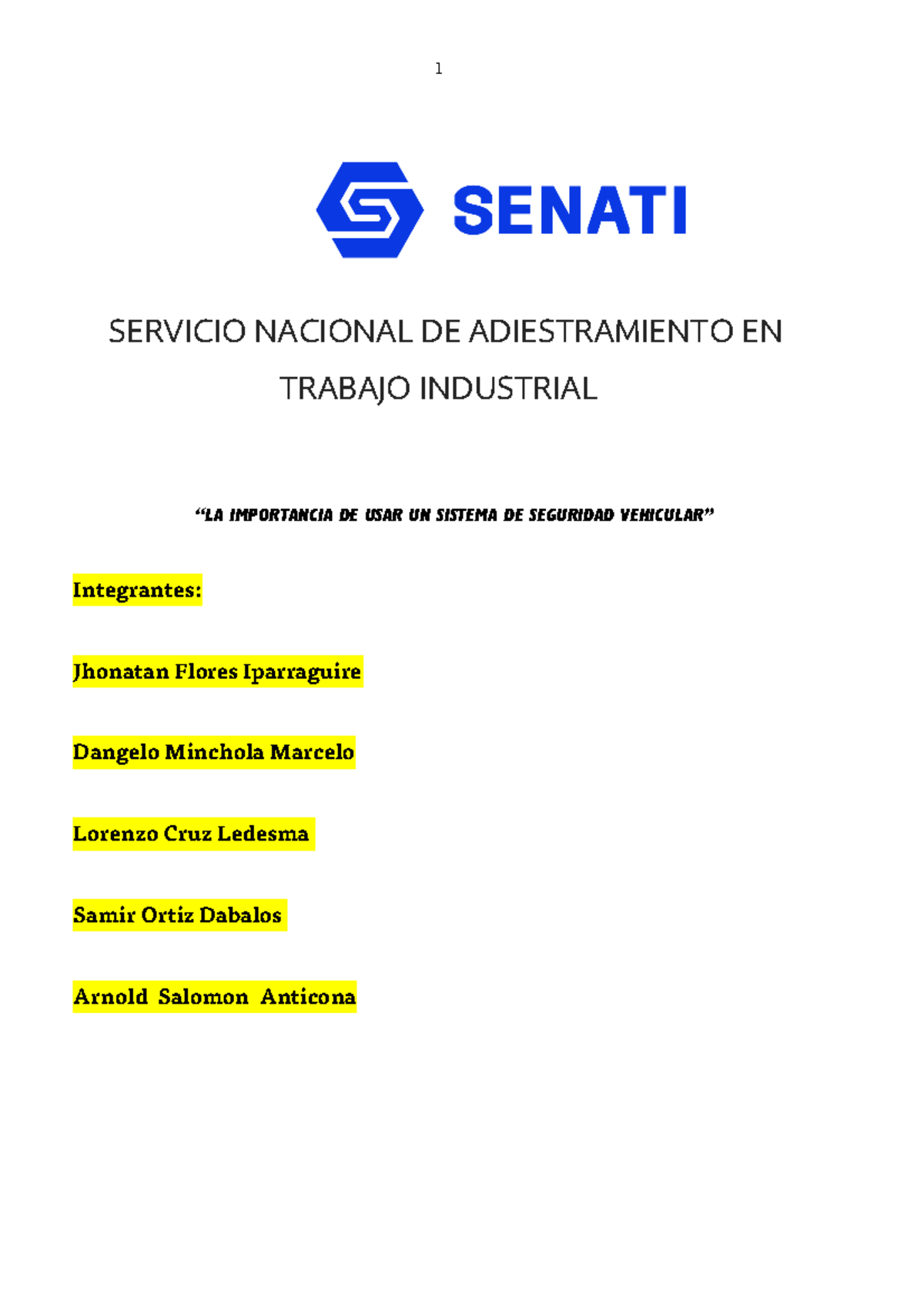 Proyecto Senati grupo 4 - Copy - ####### 1 SERVICIO NACIONAL DE ADIESTRAMIENTO EN TRABAJO ...