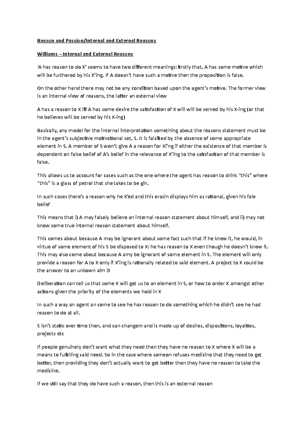 Internalism and Externalism about Reasons - Reason and and External ...