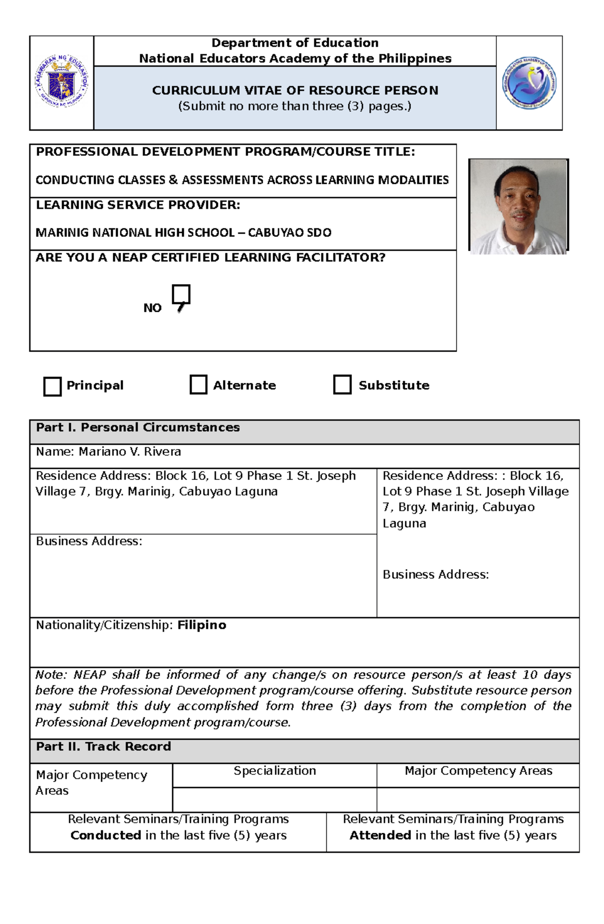 CV of speaker updated - Department of Education National Educators ...