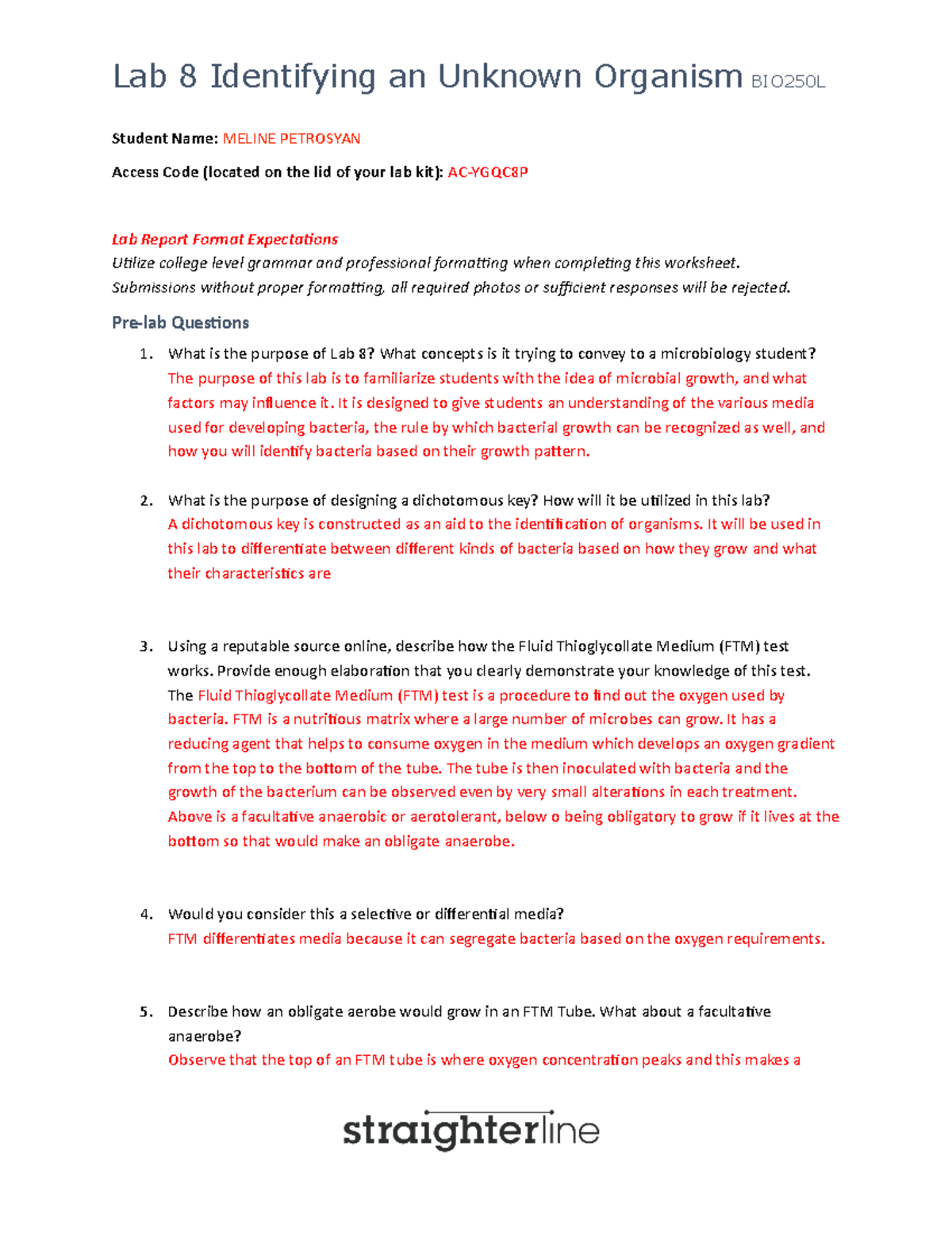 BIO250 Lab 8 MP - Lab worksheet BIO 250 - Student Name: MELINE ...