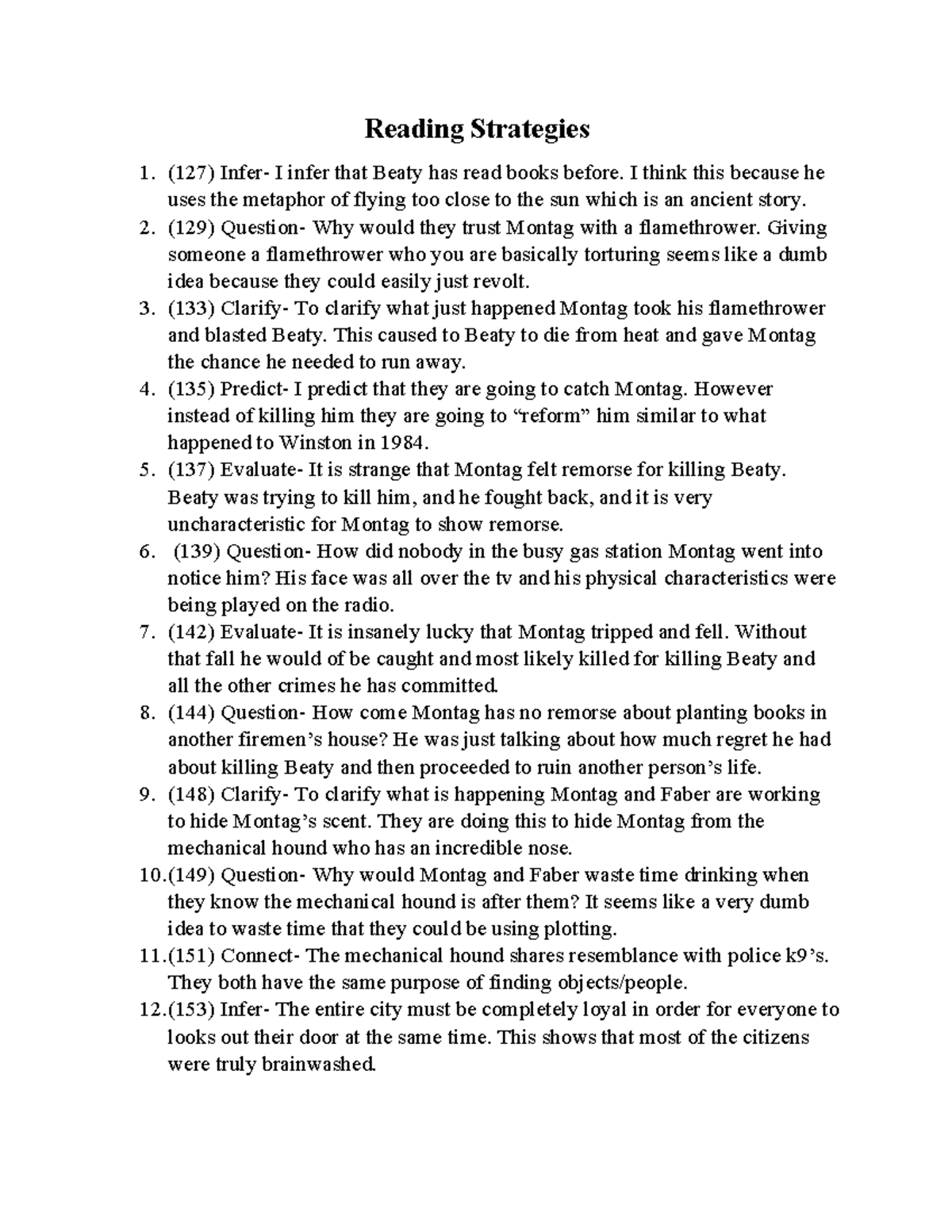 Literature Circle 1c Reading Strategies - Reading Strategies (127 ...