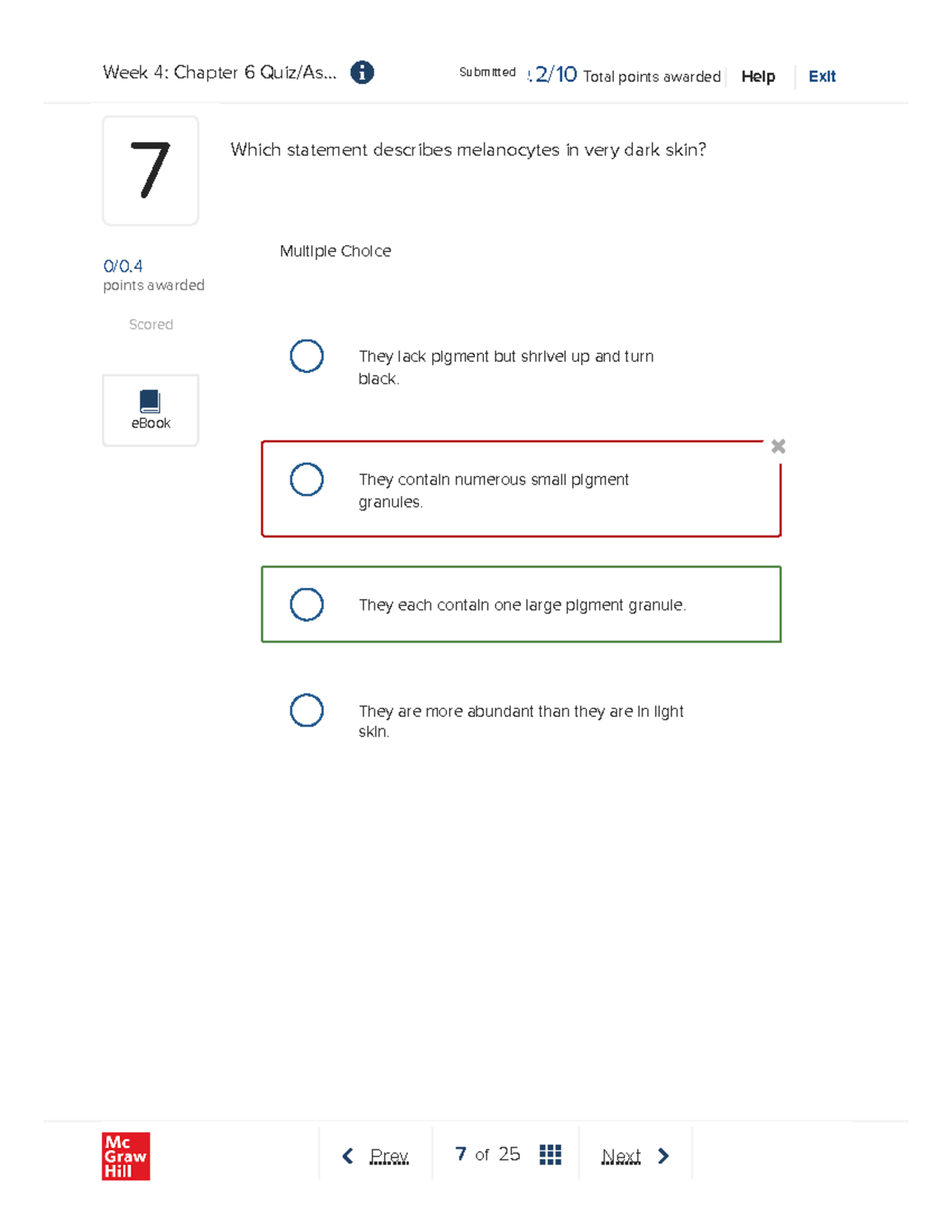 Question 7 - Week 4 Chapter 6 Quiz Assessment - Connect - ####### eBook ...