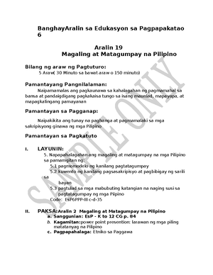 Grade 8 AP Lesson plan - Semi-detailed Lesson Plan in Araling Panlipunan 8 Prepared by: AH! TAGA ...