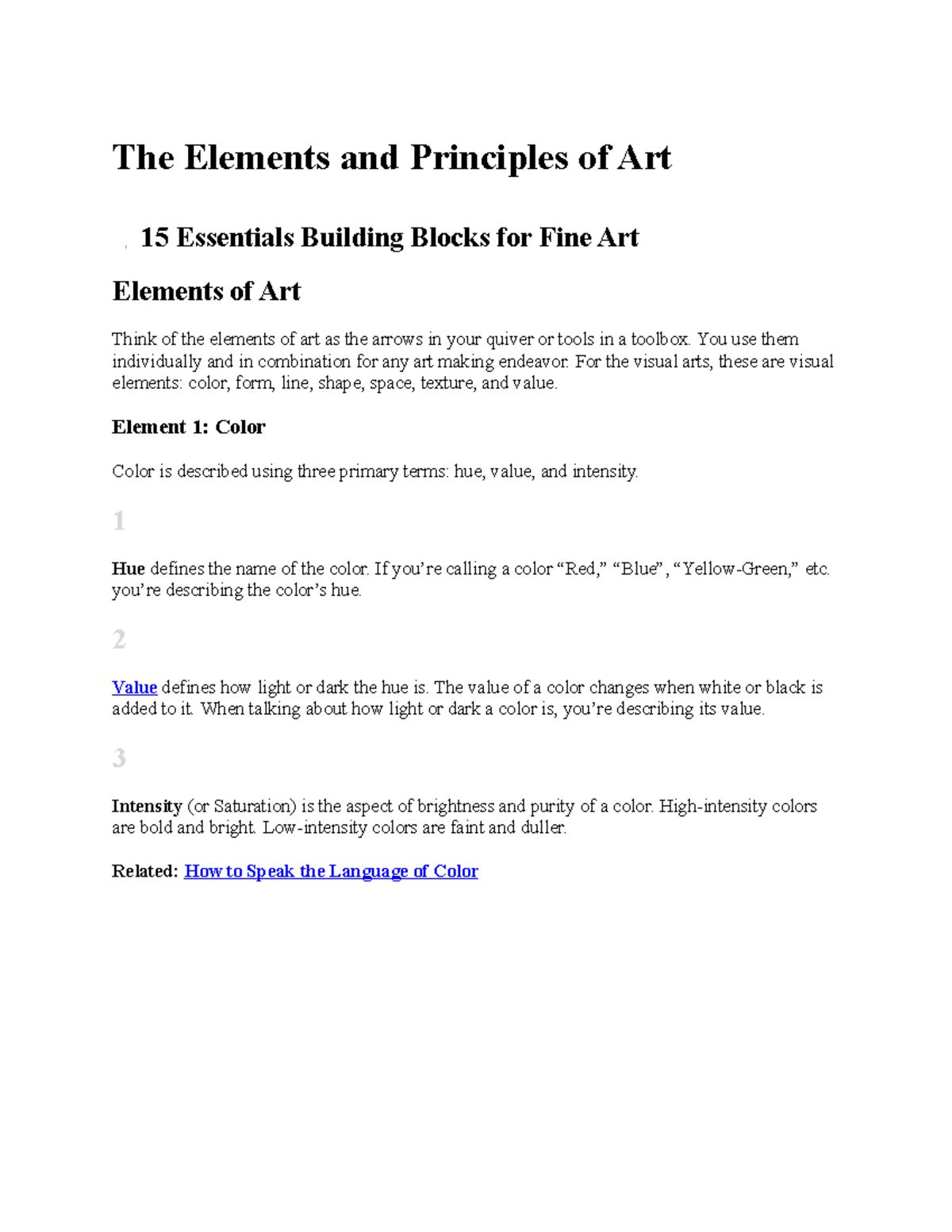 Principles of art - Learning Resources - The Elements and Principles of ...