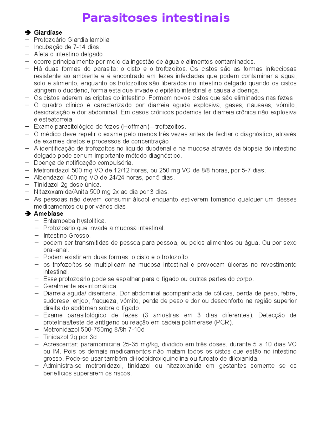 Parasitoses intestinais - Afeta o intestino delgado. ocorre ...