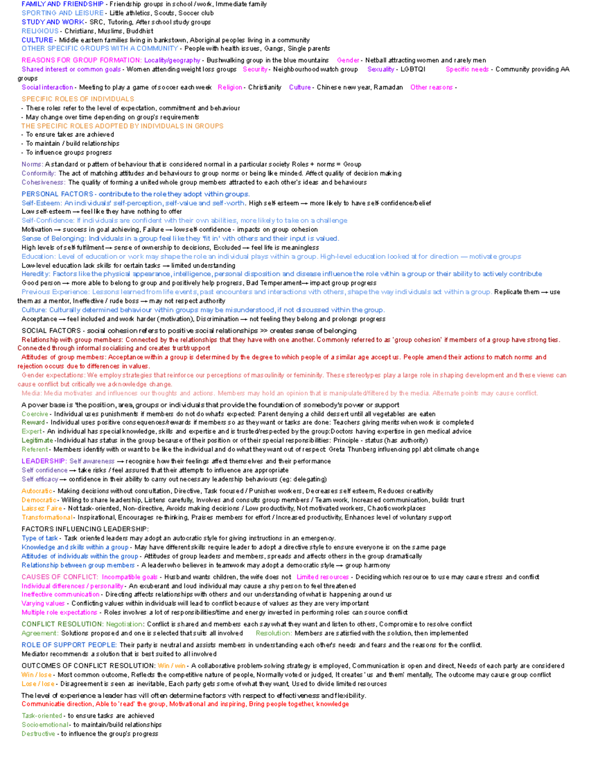 CAFS cheat sheet x D - FAMILY AND FRIENDSHIP - Friendship groups in ...