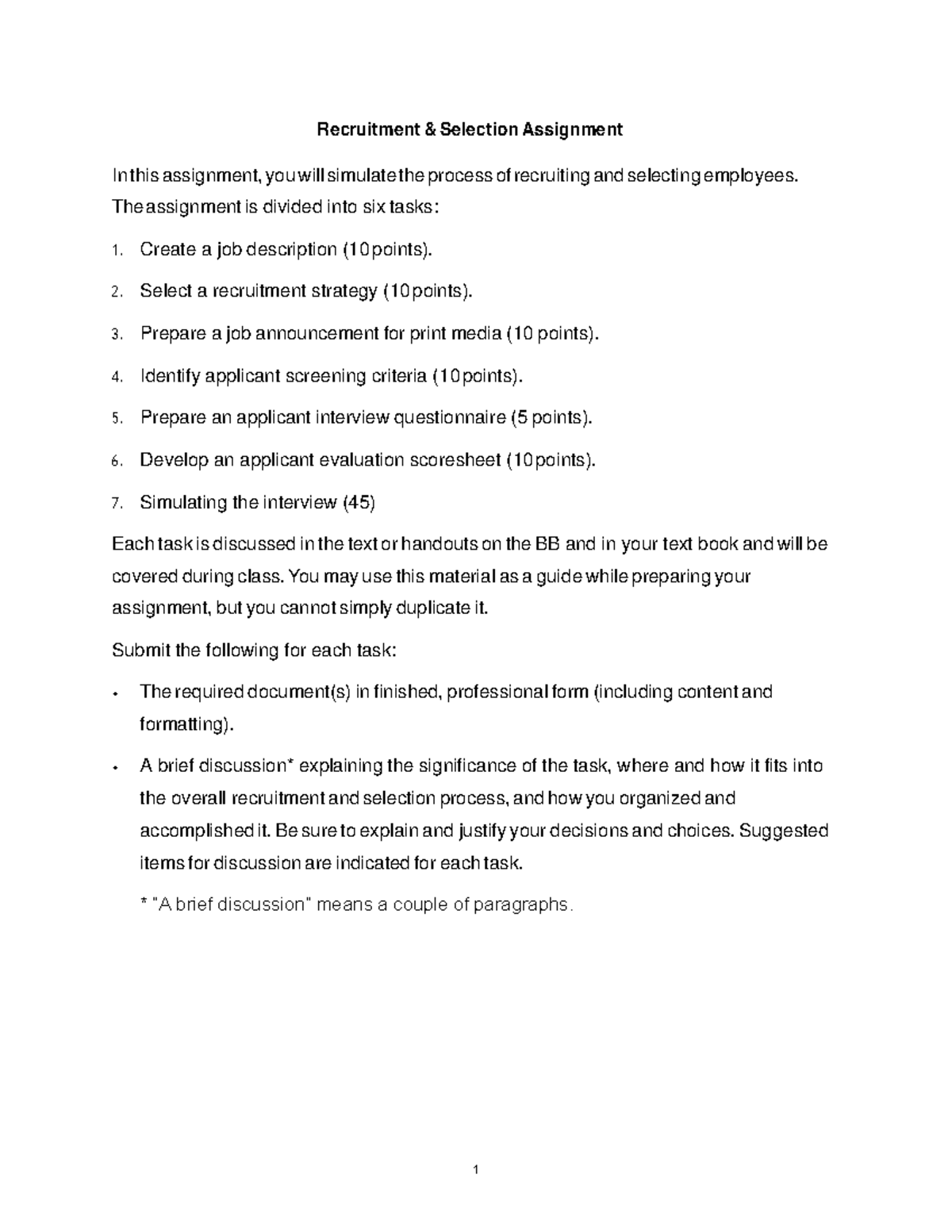 2022 Recruitment and selecion assignment - Recruitment & Selection ...