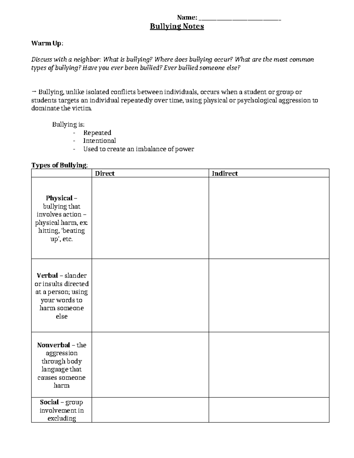 Bullying Notes - xfrrxxvr - Name ...