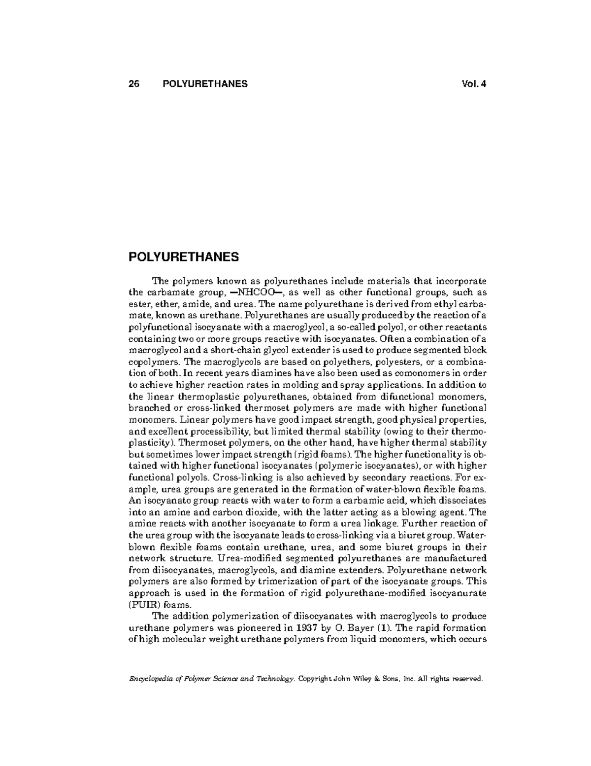 Polyurethanes - Its lecture notes. - 26 POLYURETHANES Vol. 4 ...