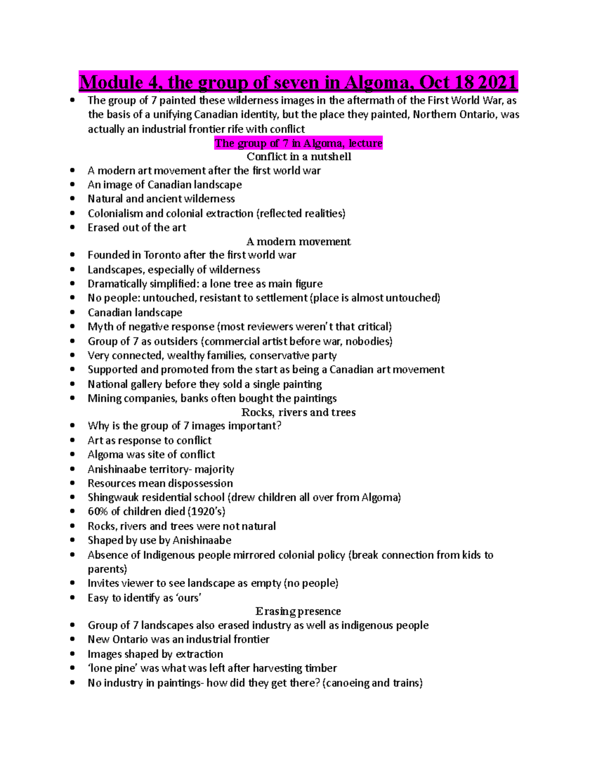 Cast module 4 - Lecture notes 4 - CAST1100 - TrentU - Studocu