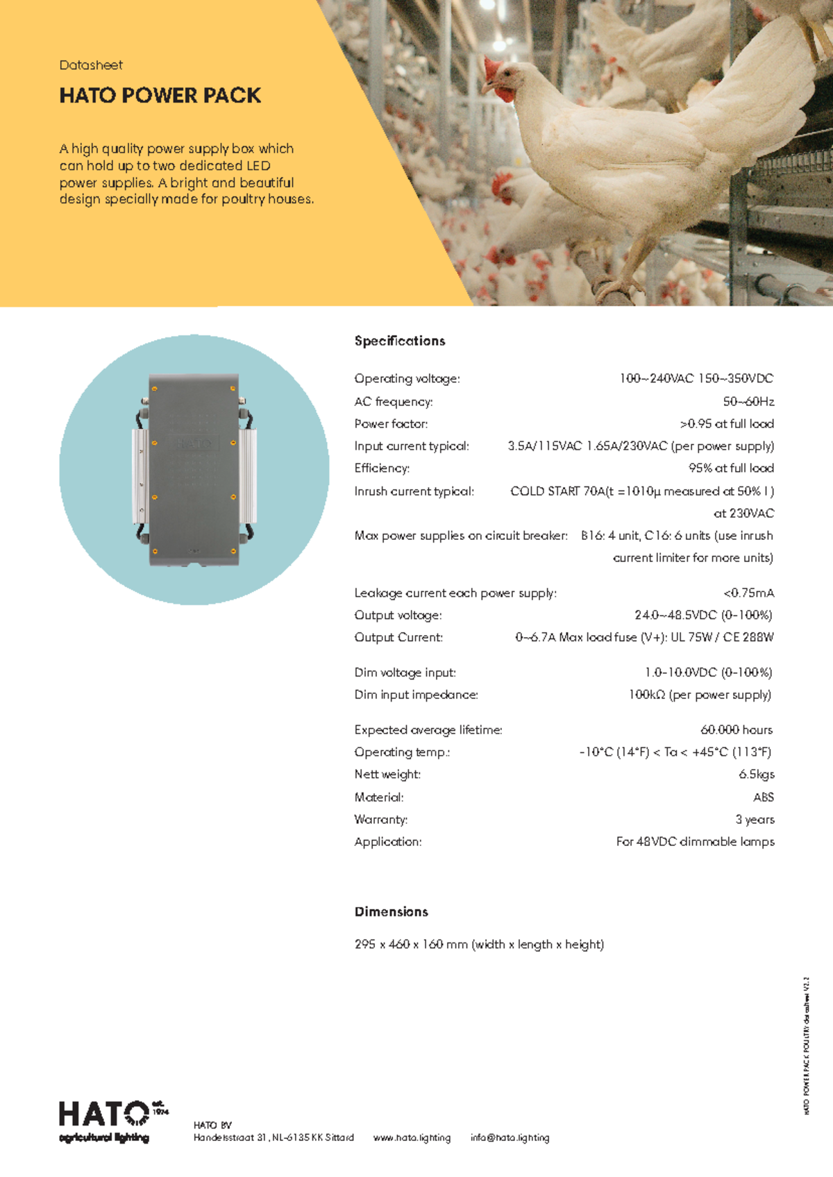 HATO Power PACK Poultry V2 - HATO BV Handelsstraat 31, NL-6135 KK Sittard hato info@hato HATO ...