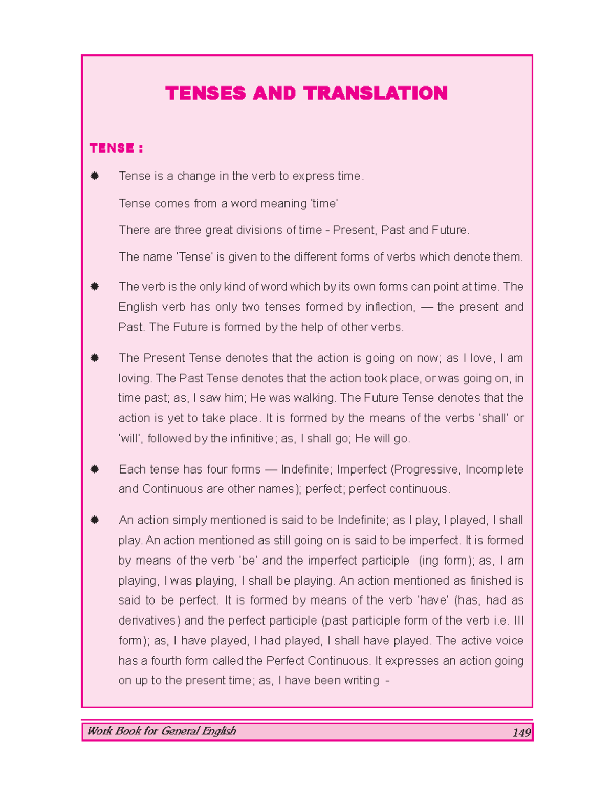 Tens and Translation - TENSES TENSES TENSES TENSES TENSES AND AND AND ...