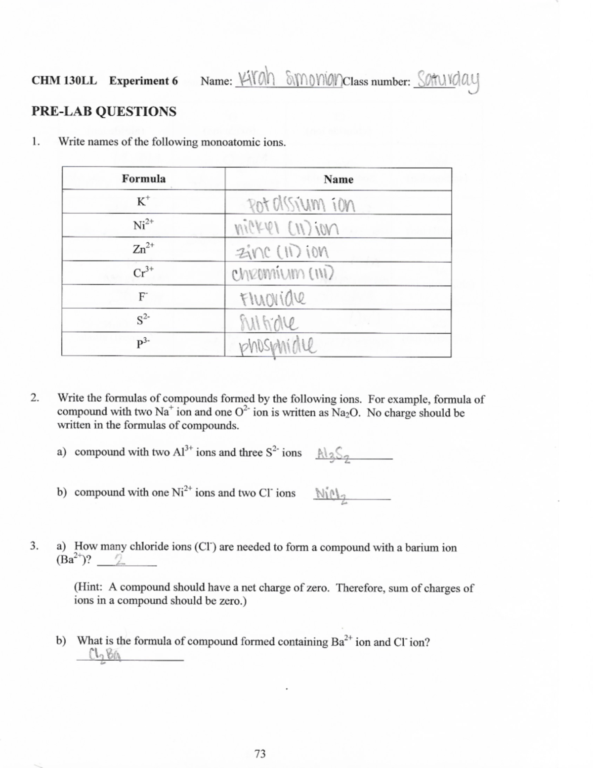 Nomenclature Lab - Paul McElligott Jr - CHM 130 - Studocu
