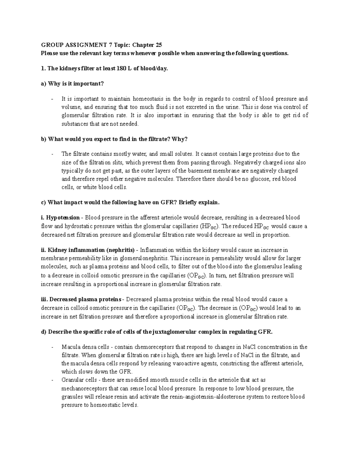 Group Assignment 7- Chapter 25(BIOL 1221) - GROUP ASSIGNMENT 7 Topic ...