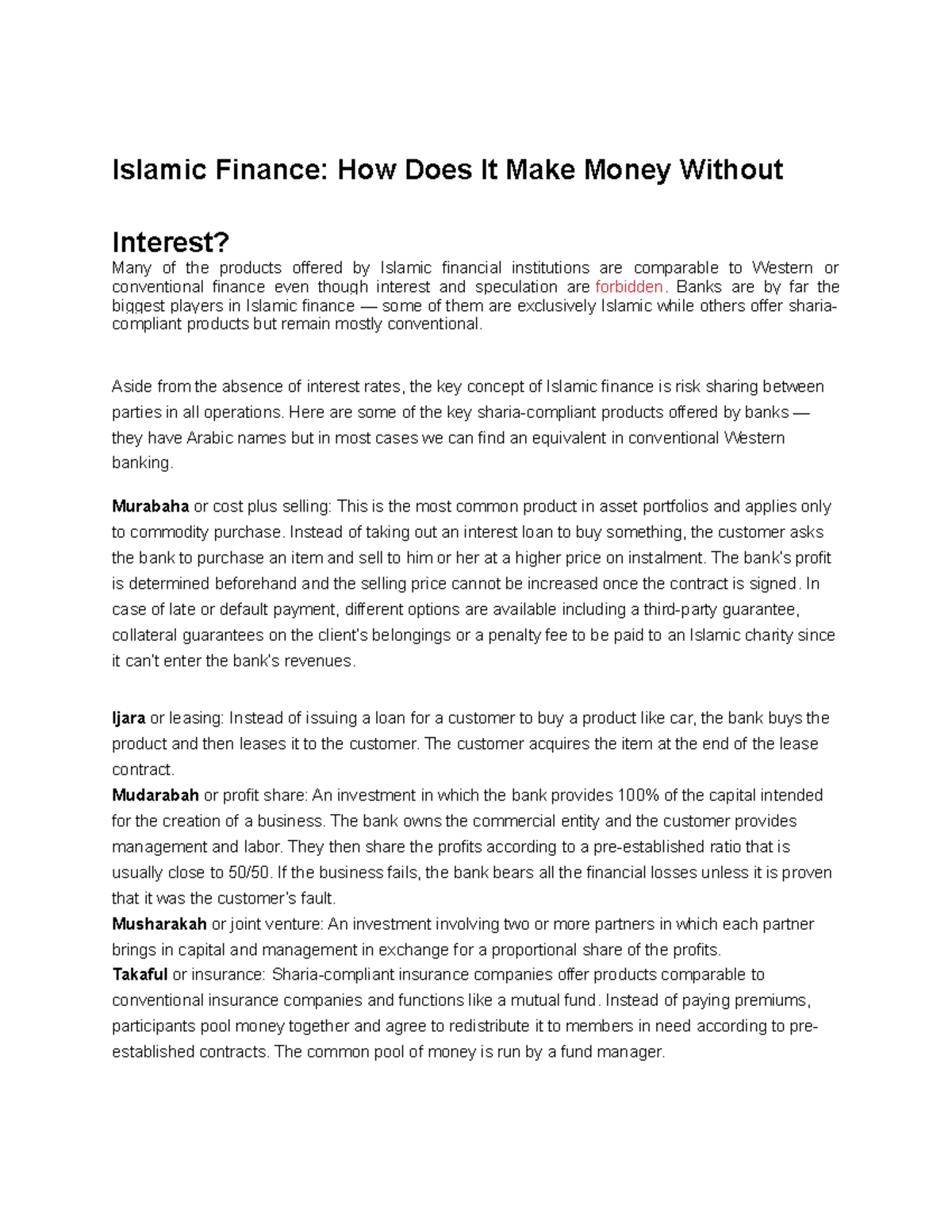 HOW DO Islamic Banks MAKE Money Without Interest - Islamic Finance: How ...