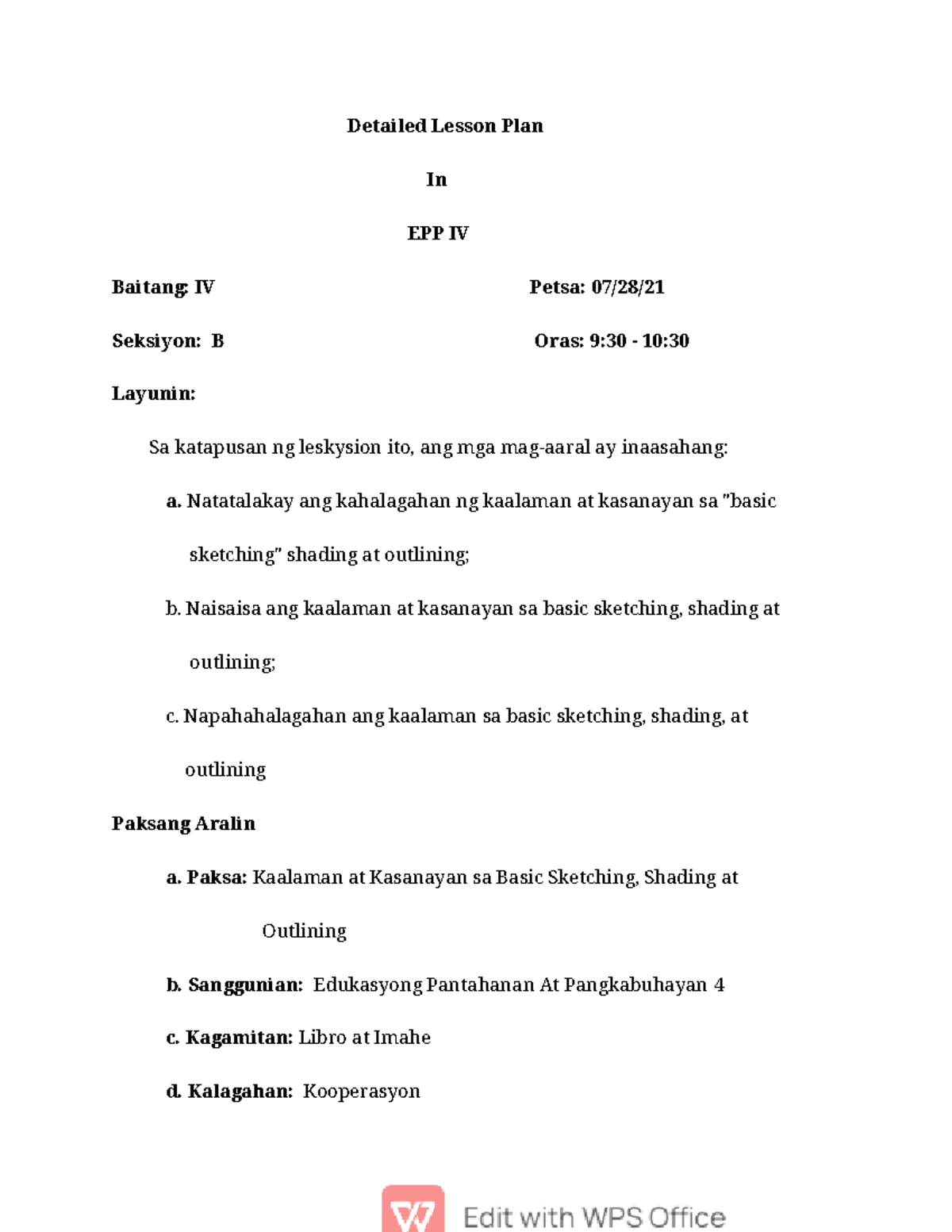 DLP 1 EPP4 - A materials i use before - Detailed Lesson Plan In EPP IV ...