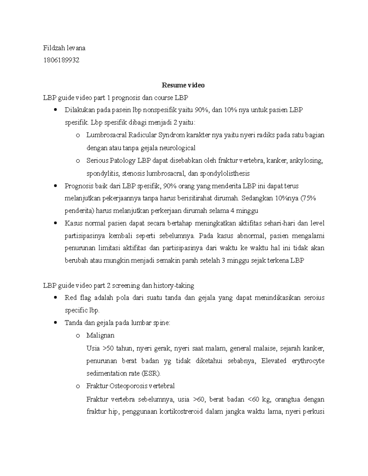 Resume ftc - rangkuman - Health and Health Behaviour - Fildzah levana 1806189932 Resume video ...