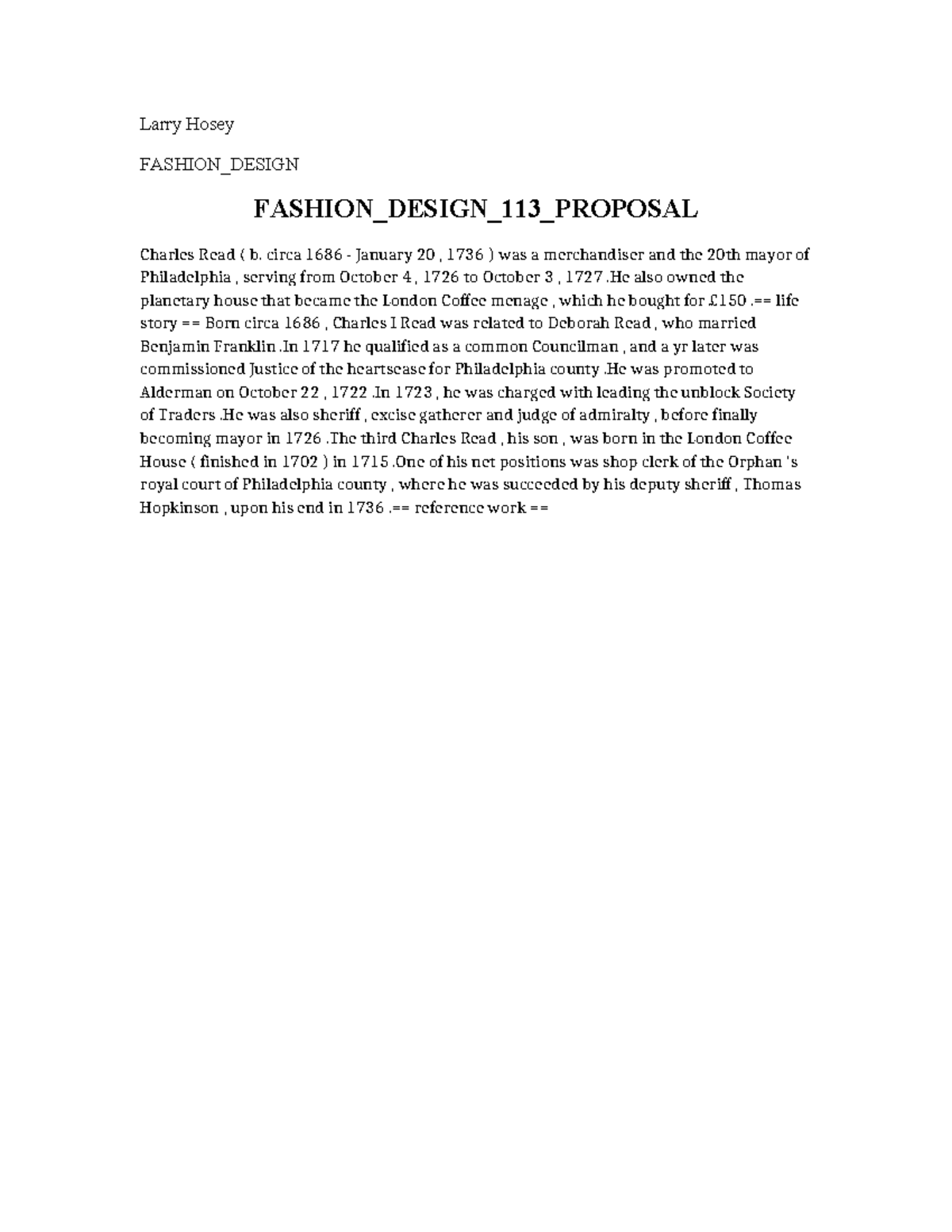 Fashion Design 113 Proposal - Larry Hosey FASHION_DESIGN FASHION_DESIGN ...