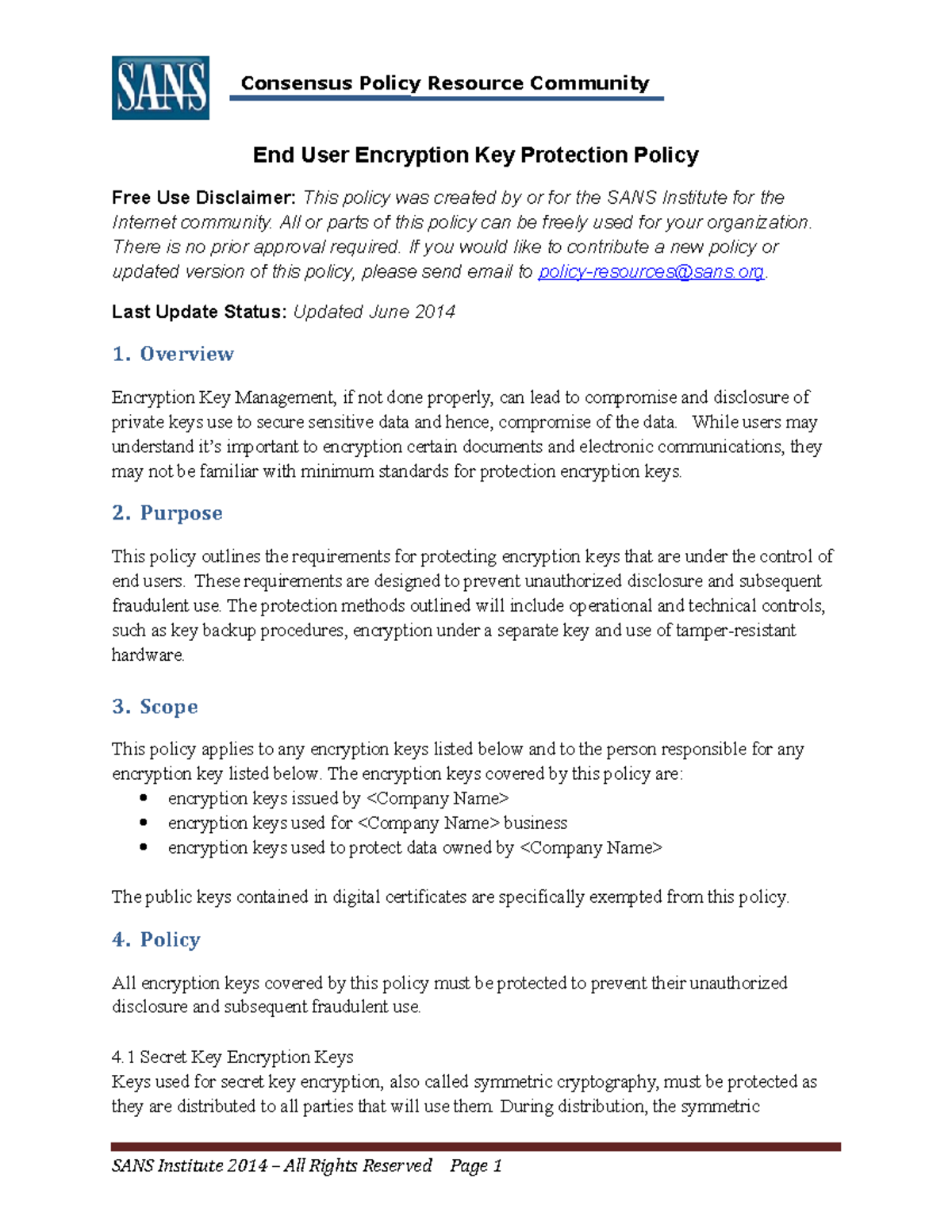 End user encryption key protection policy - End User Encryption Key ...