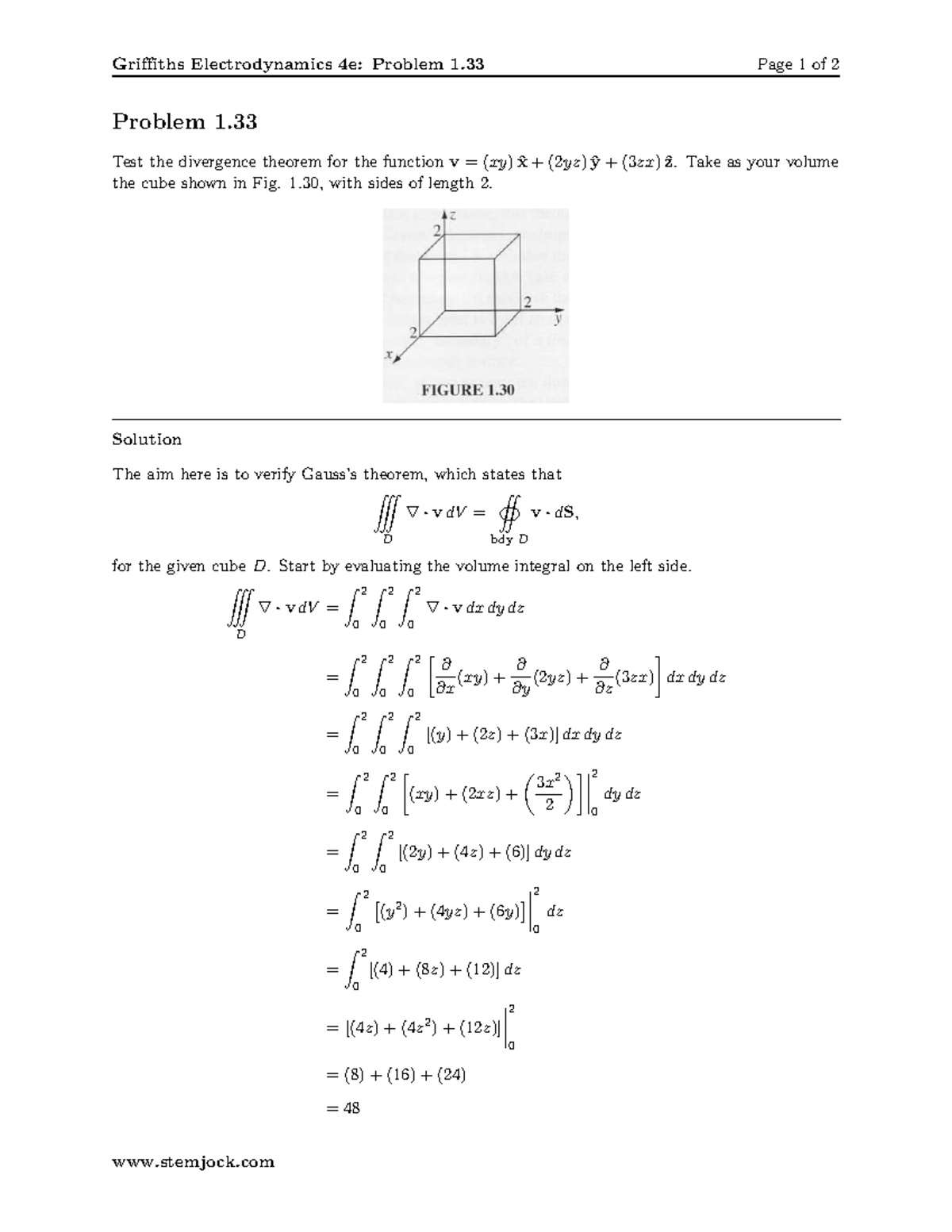 Griffiths ED 4e Ch1p33 - Tarea - Griffiths Electrodynamics 4e: Problem ...