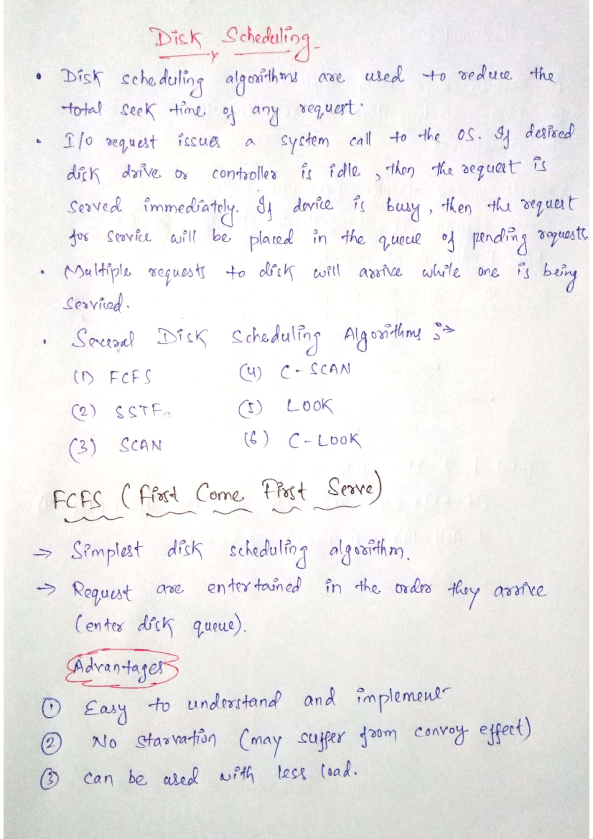 Disk Scheduling Algorithms Disk Scheduling Disk Scheduling
