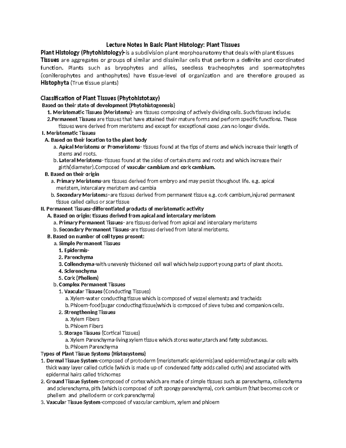 Lecture-Notes-in-Basic-Plant-Histology - Lecture Notes in Basic Plant ...