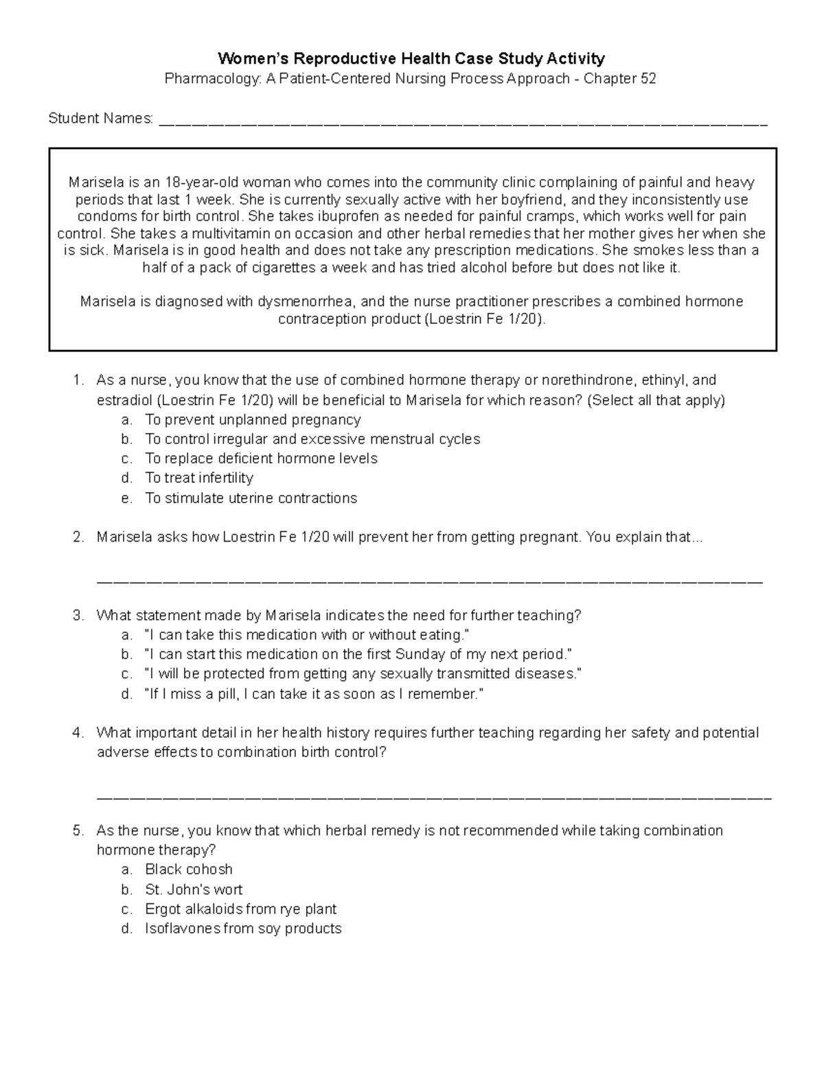 Chapter 52 - Unfolding Case Study - Women’s Reproductive Health Case ...