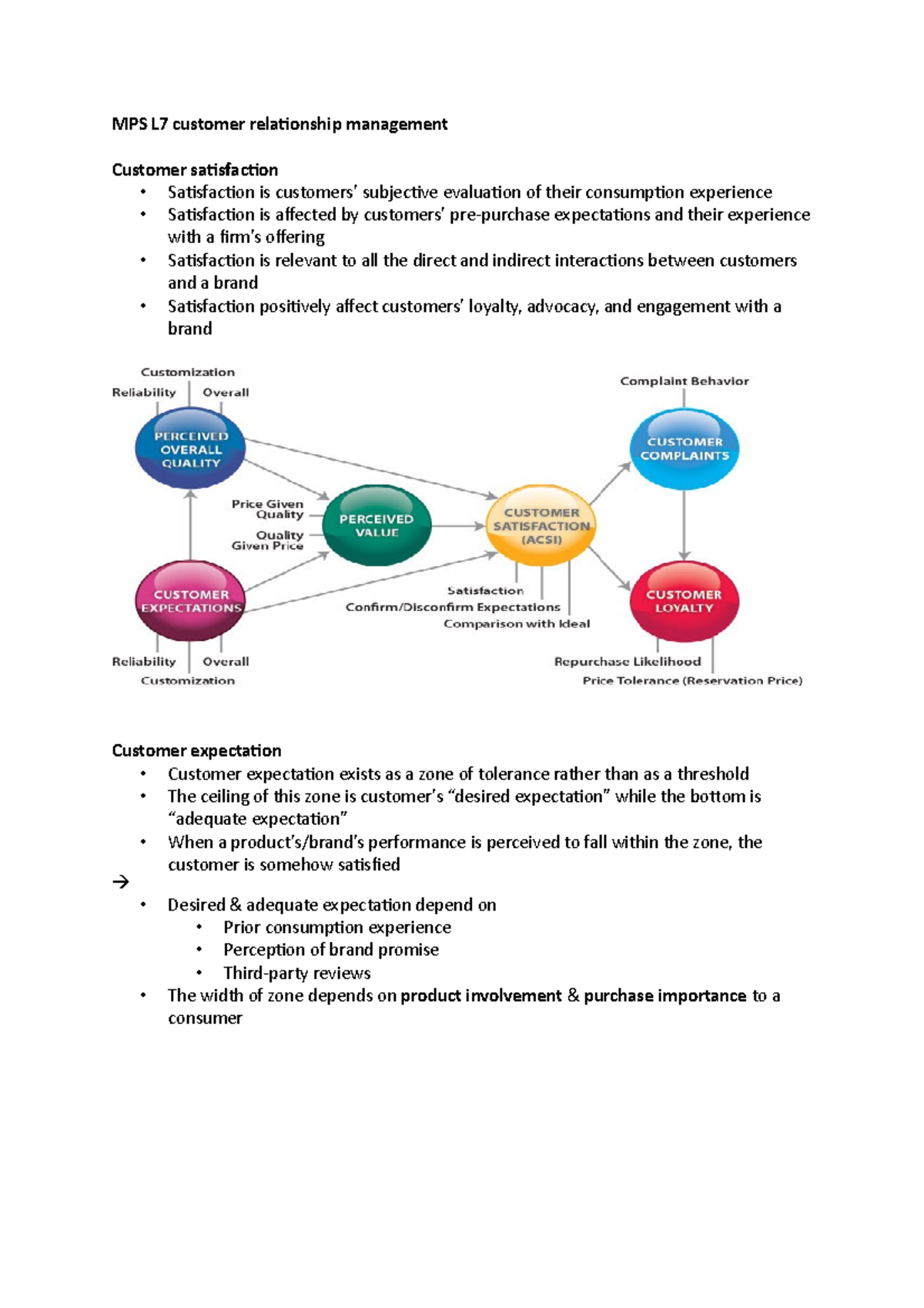 MPS L7 customer relationship management - MPS L7 customer relationship management Customer - Studocu