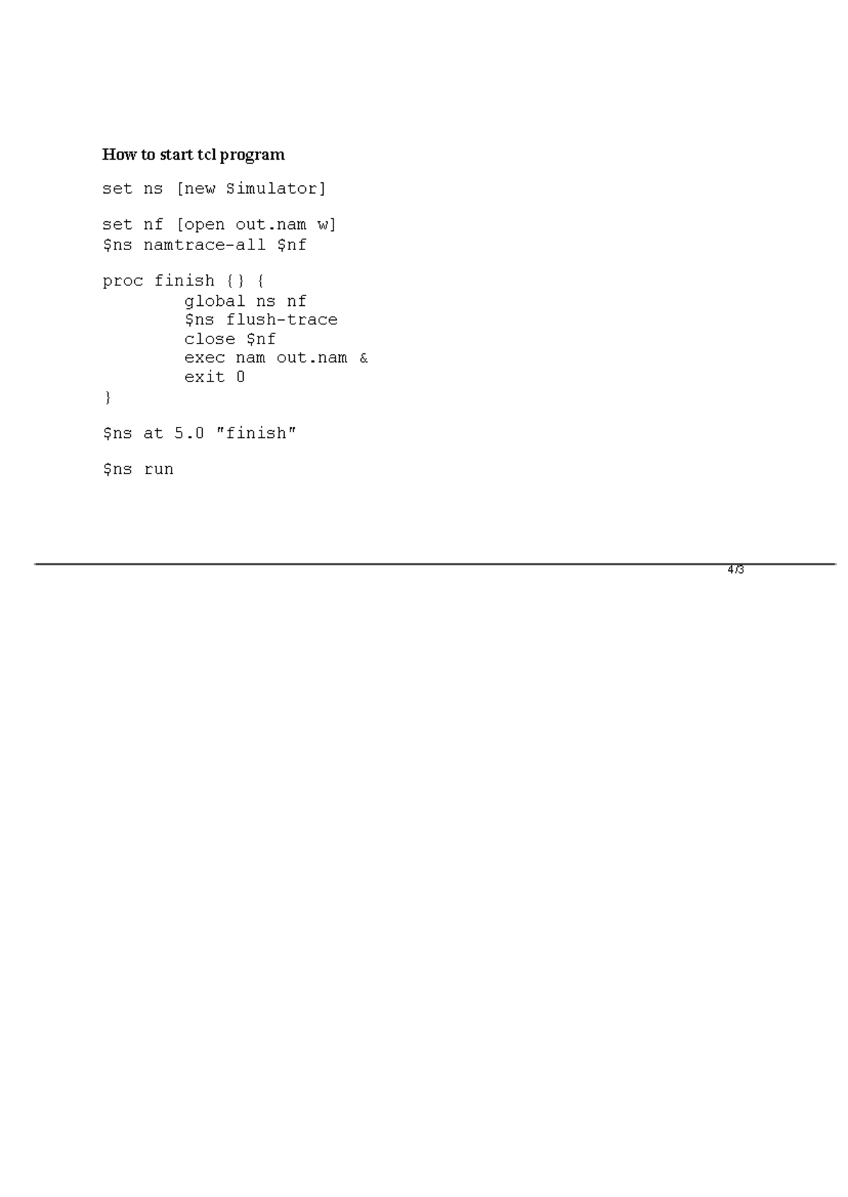 TCL Program - sfsdf - How to start tcl program set ns [new Simulator ...