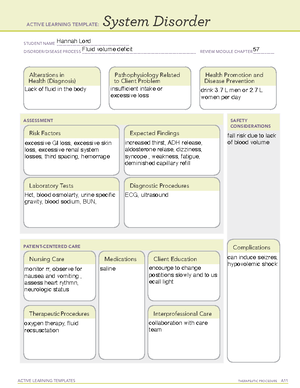 Actions for IV Infiltration - ACTIVE LEARNING TEMPLATES THERAPEUTIC ...
