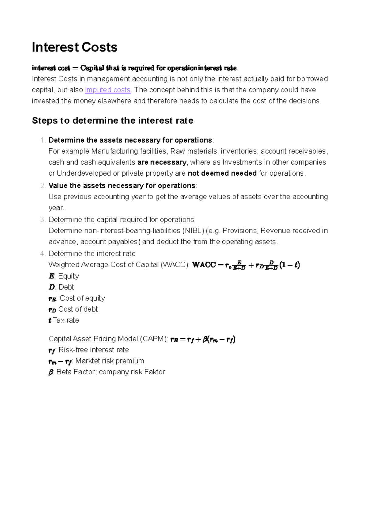 Interest Costs - Explanation & Calculation - Interest Costs interest ...